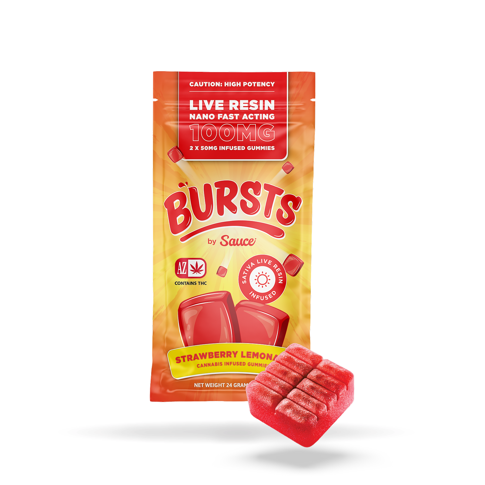 Sauce Essentials: BURSTS Strawberry Lemonade - 100MG Live Resin Infused ...