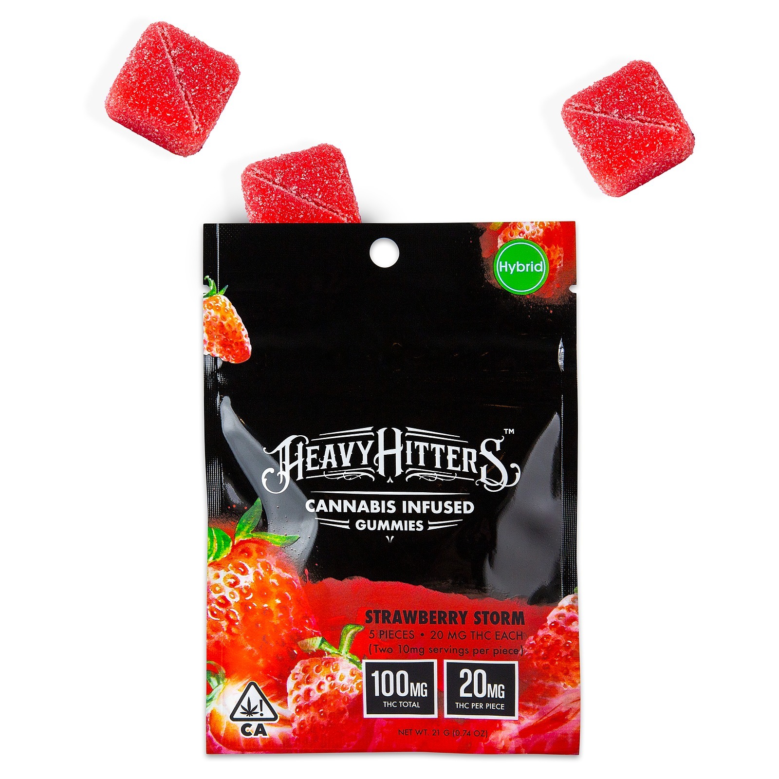 Heavy Hitters: Strawberry Storm Ultra Gummy 100mg 5-pack (Hybridbrand ...