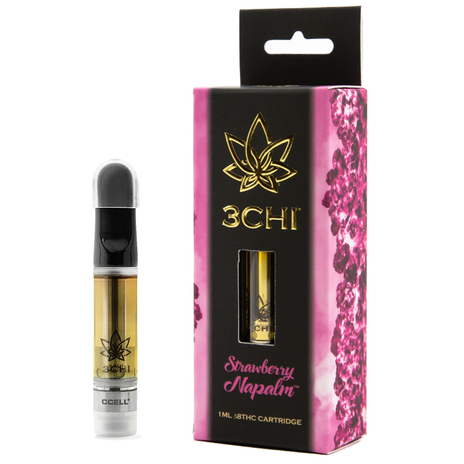 3CHI: Delta 8 Vape Cartridge - Strawberry Napalm - 1ml | Leafly