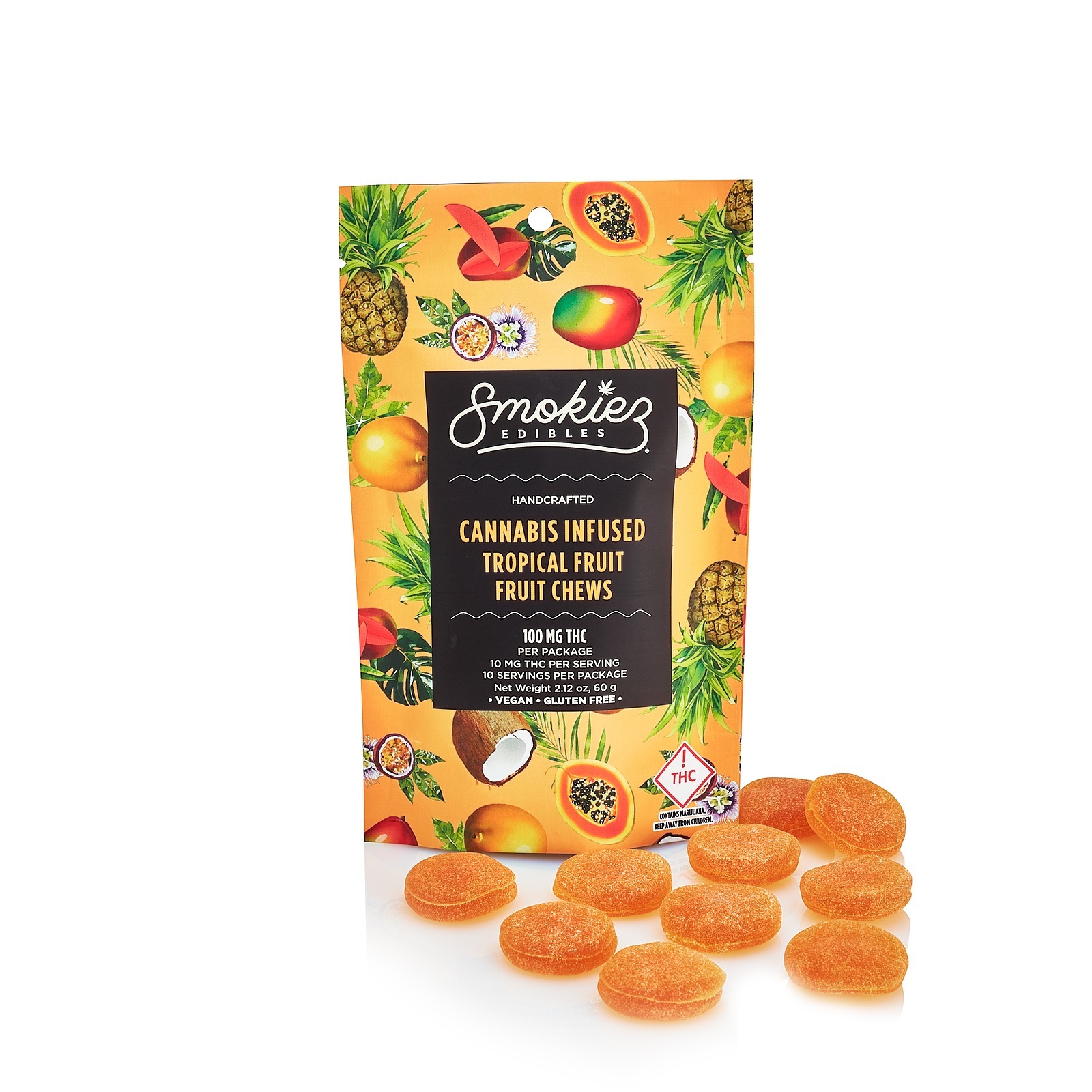Smokiez Edibles: Tropical Fruit Fruit Chews, 100 mg - Colorado | Leafly