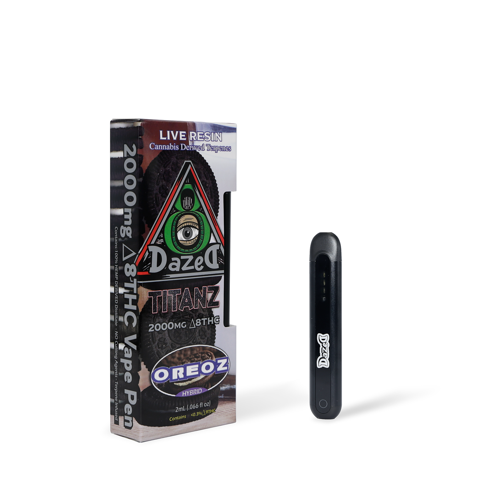DazeD8: Oreoz Live Resin Delta 8 Titanz Disposable — 2 Grams | Leafly