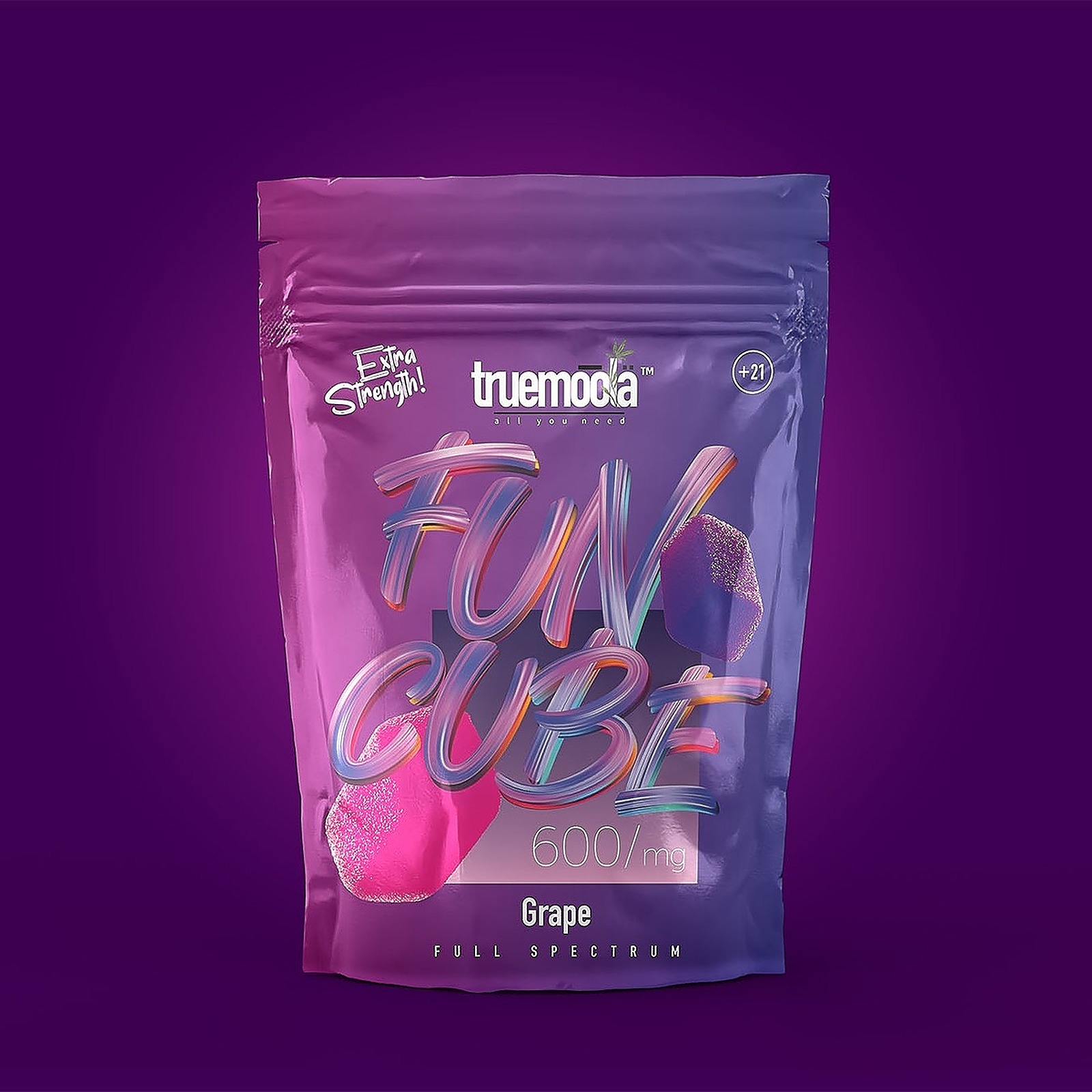 Truemoola: Fun Cube 600mg - Grape- Delta 8 | Leafly