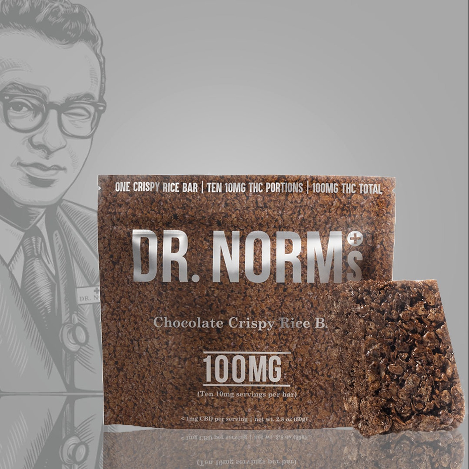 Dr. Norm's: Gluten-Free Chocolate Crispy Rice Bar 100mg | Leafly