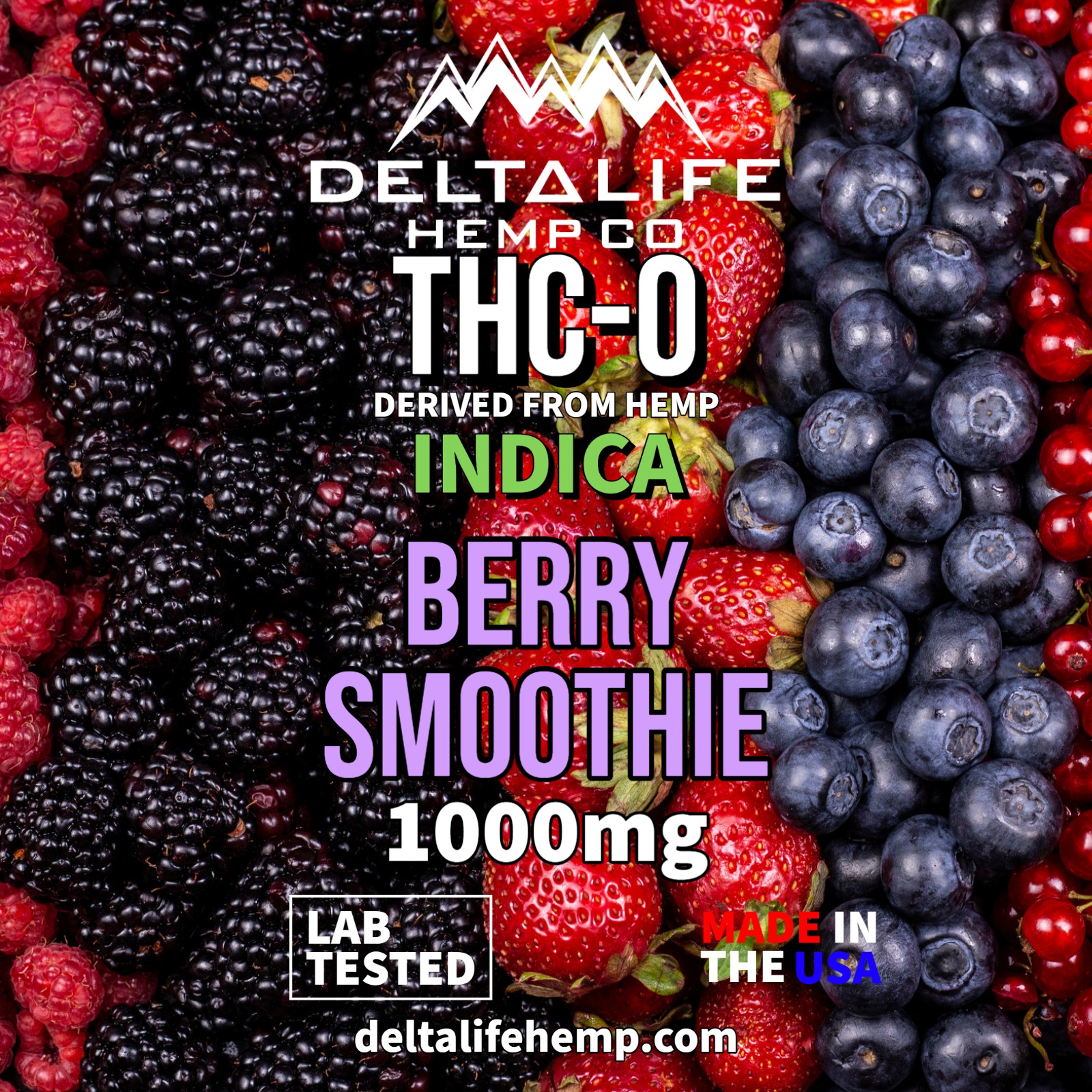 Delta Life Hemp: Berry Smoothie THCO 1000mg Indica Vape Cartridge | Leafly
