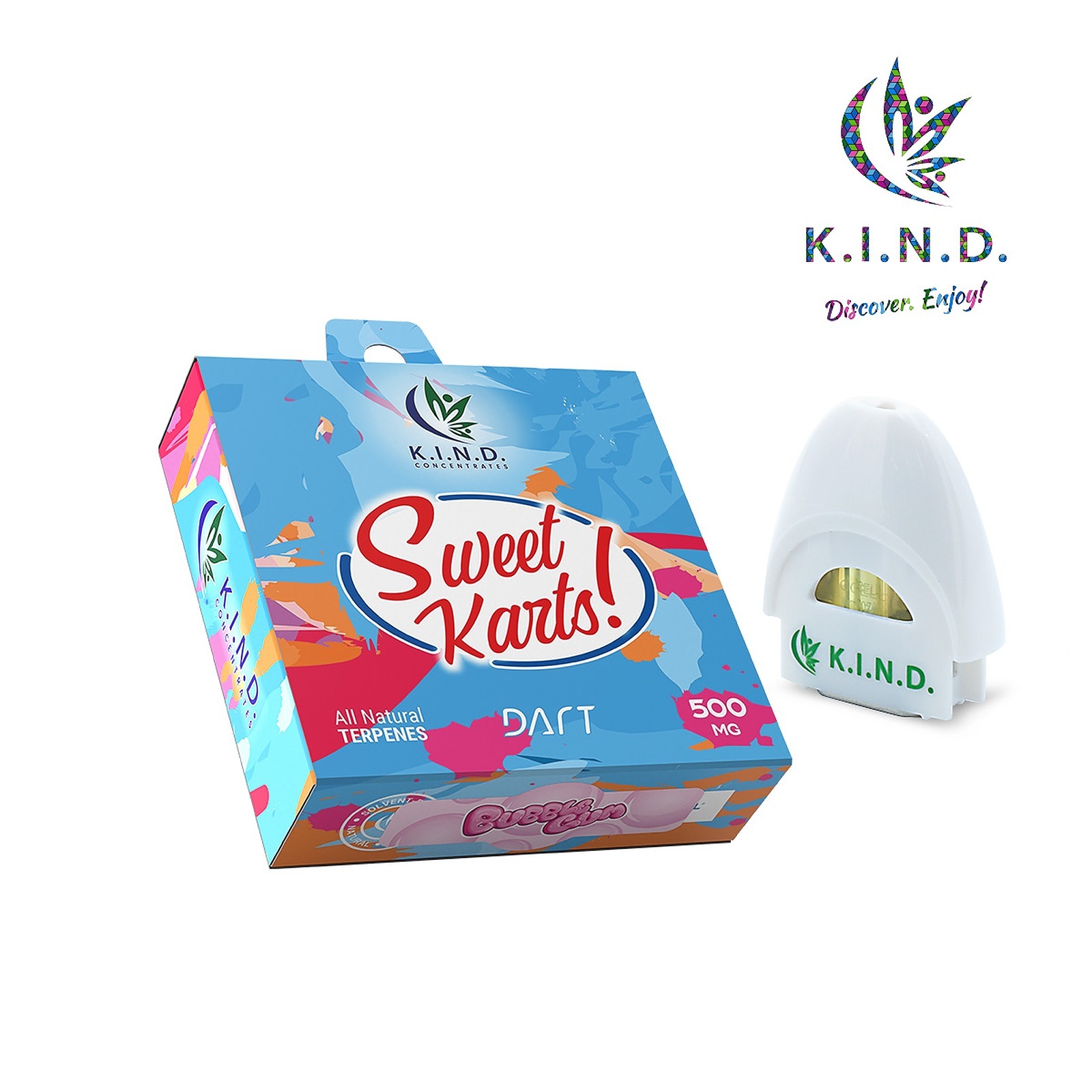 K.I.N.D. Concentrates: K.I.N.D. Bubble Gum Sweet Karts Pod 500mg | Leafly