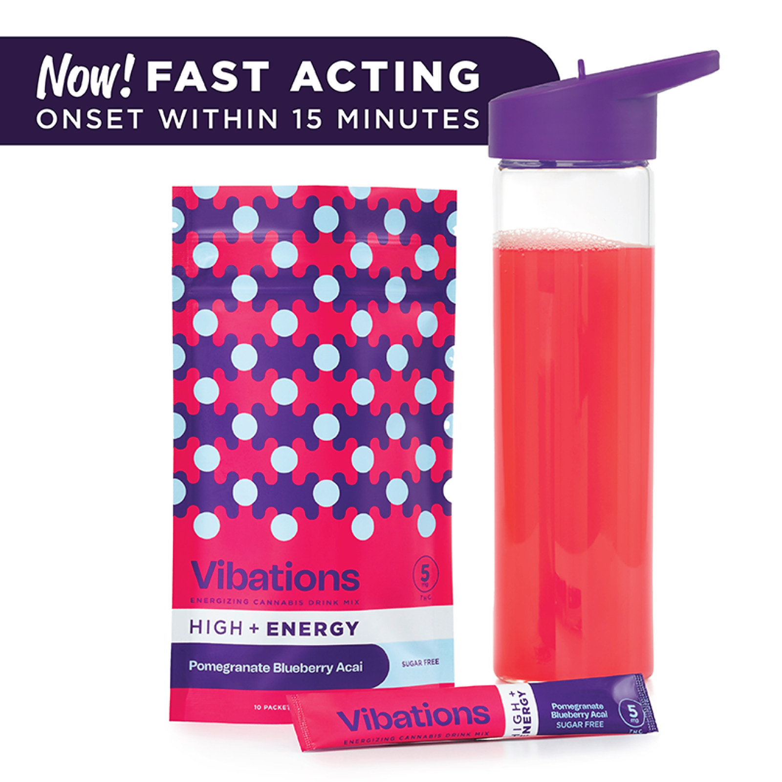 Vibations: Pomegranate Blueberry Acai Tea - Drink Mix - 5mg Each 50mg ...