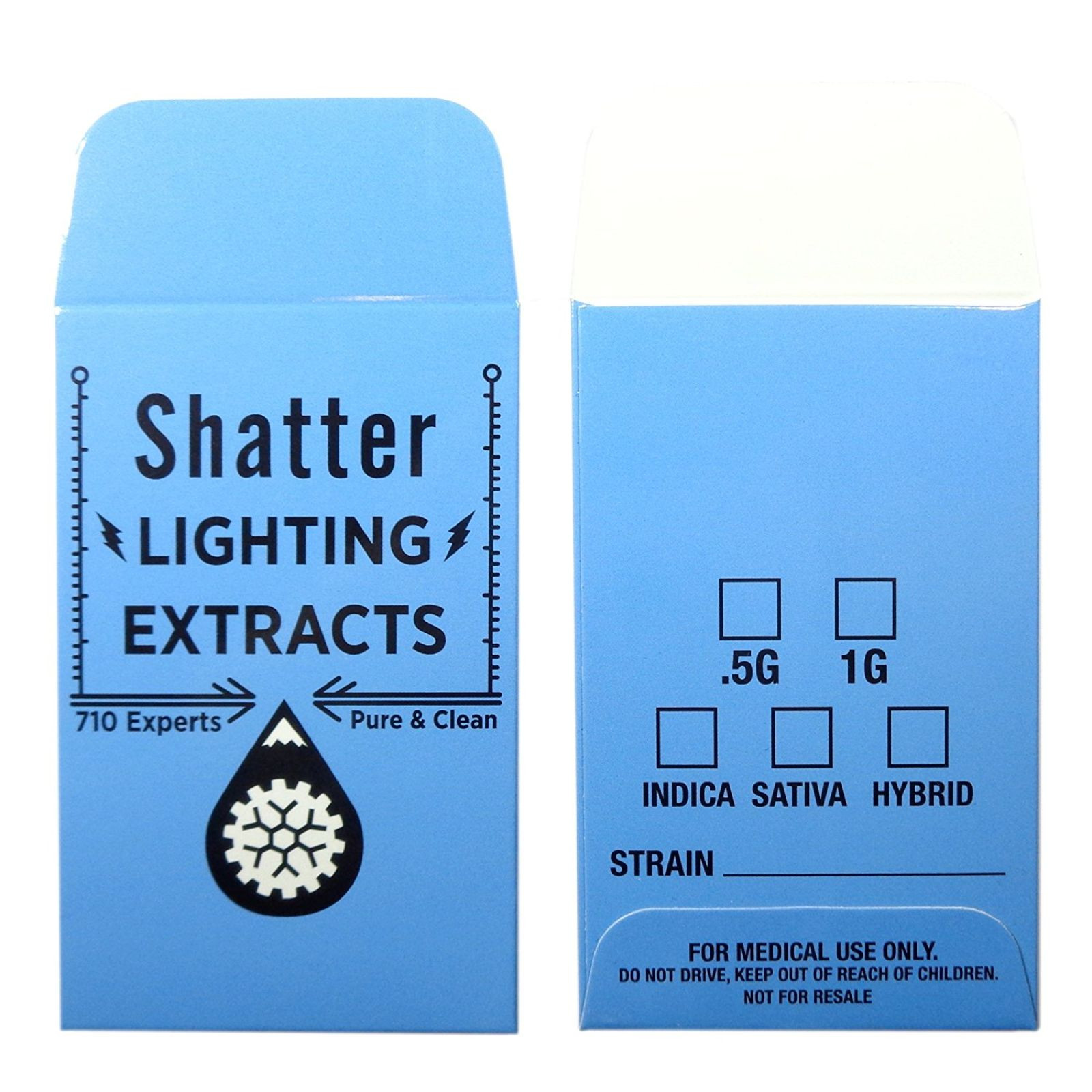 Shatter Labels: 25 Blue Shatter Lightning Extracts Concentrate Strain ...