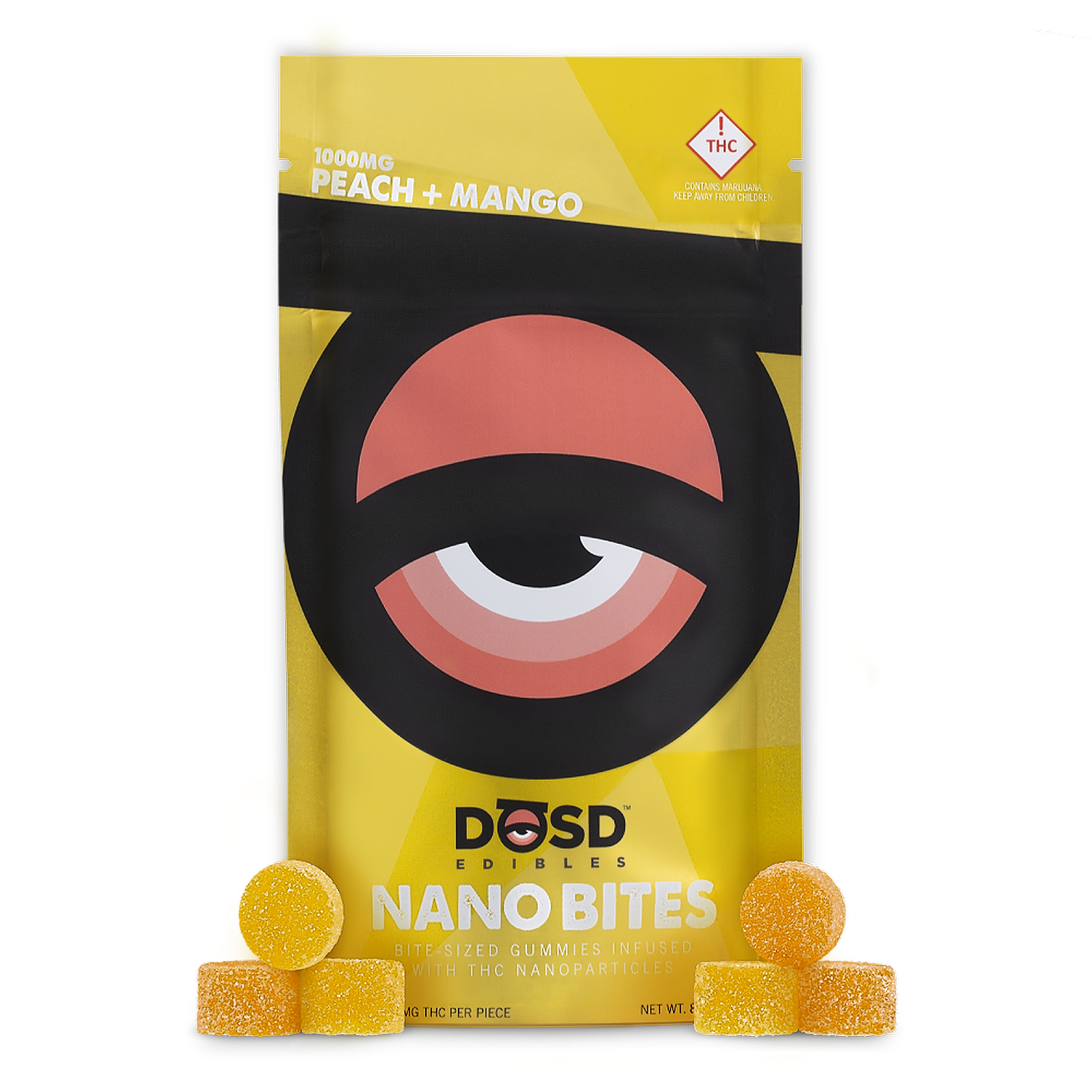 DŌSD Edibles: Nano Bites - Peach + Mango 1000mg MED | Leafly