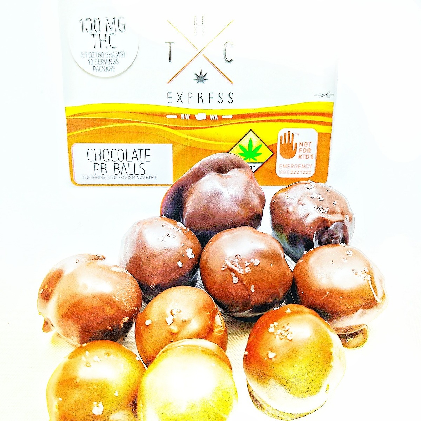 THC Express: Chocolate Peanut Butter Balls 100mg 10-Pack | Leafly