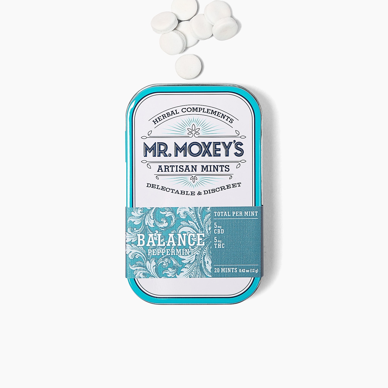 Mr. Moxey's: Balance 1:1 Peppermint Mints (100mg CBD/100mg THC) | Leafly
