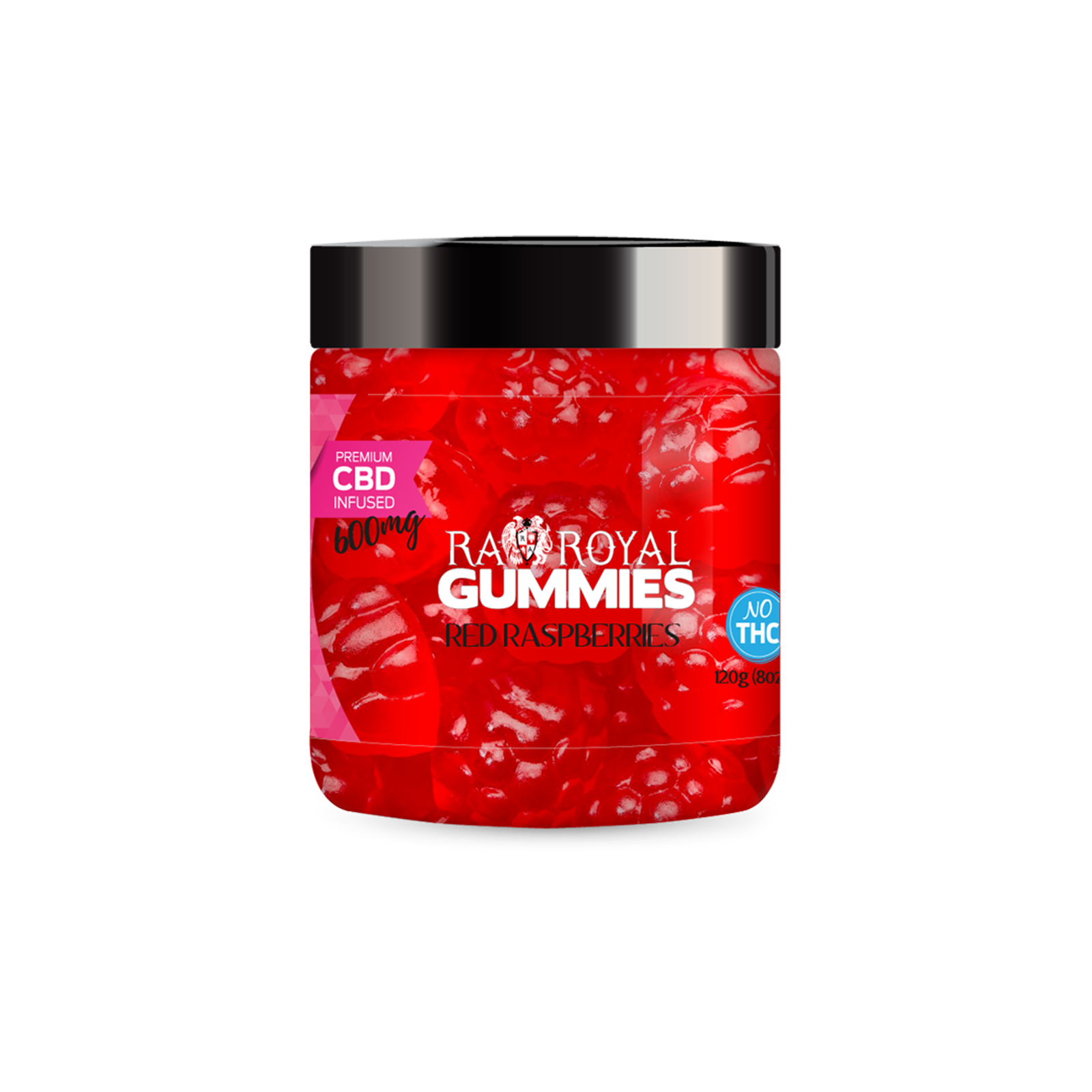 RA Royal: R.A. Royal Gummies: CBD Red Raspberry Gummy Jar (600 MG) | Leafly