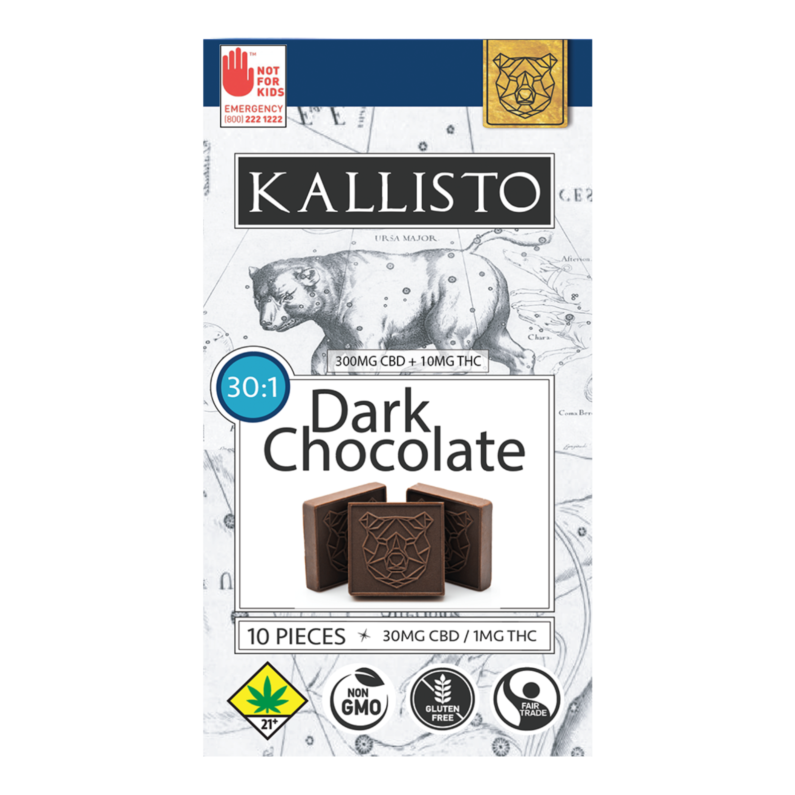 Kallisto 30 1 Dark Chocolates 10 pack Leafly kallisto-30-1-dark-chocolates-10-pack-leafly