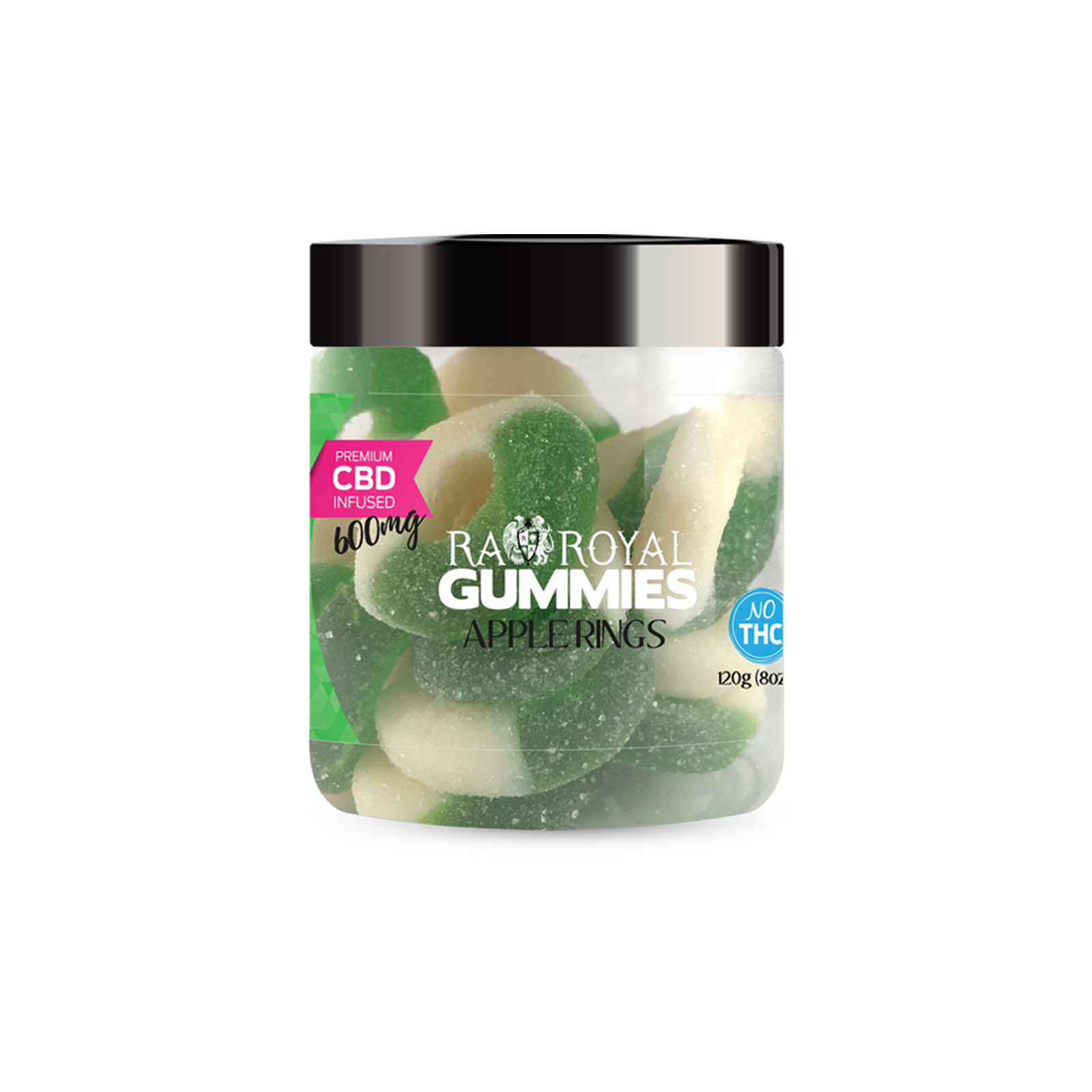 RA Royal: R.A. Royal Gummies: CBD Apple Ring Gummy Jar (600 MG) | Leafly