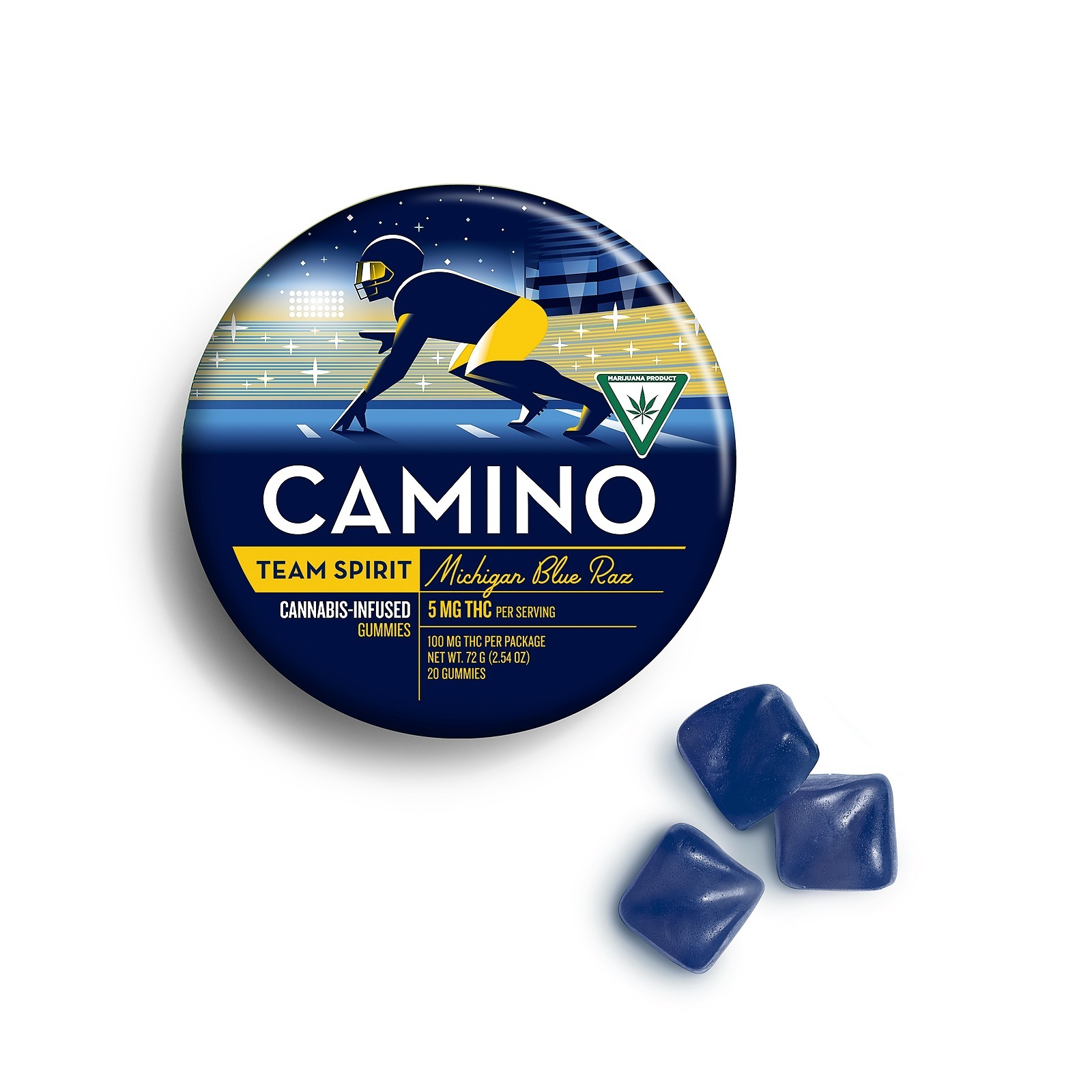 Camino: 5mg Camino Michigan Blue Raz 'Team Spirit' Gummies | Leafly