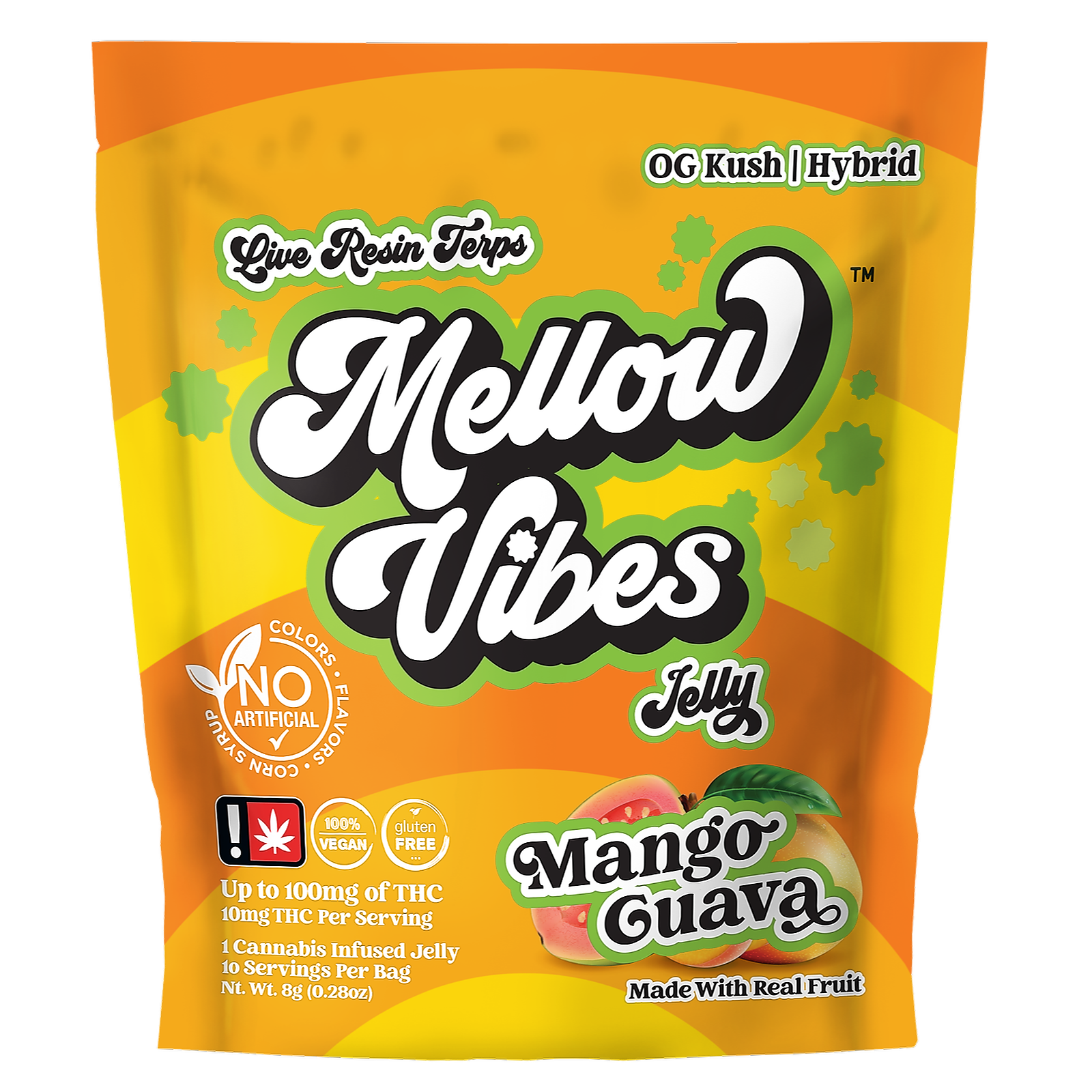 Mellow Vibes: Mellow Vibes Jelly Single Mango Guava 100mg | Leafly