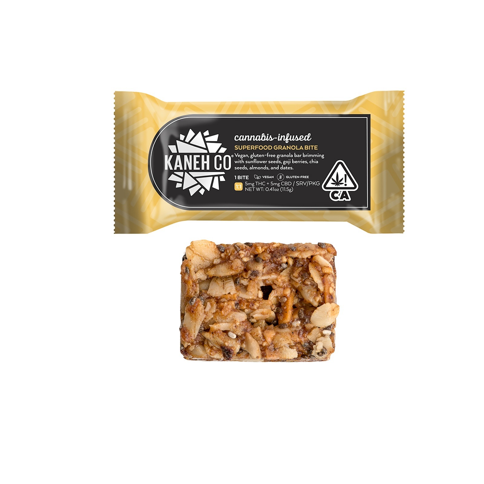 Kaneh Co.: SOLOS Superfood Granola Bite [1pc] 1:1 CBD:THC (5mg CBD/5mg ...