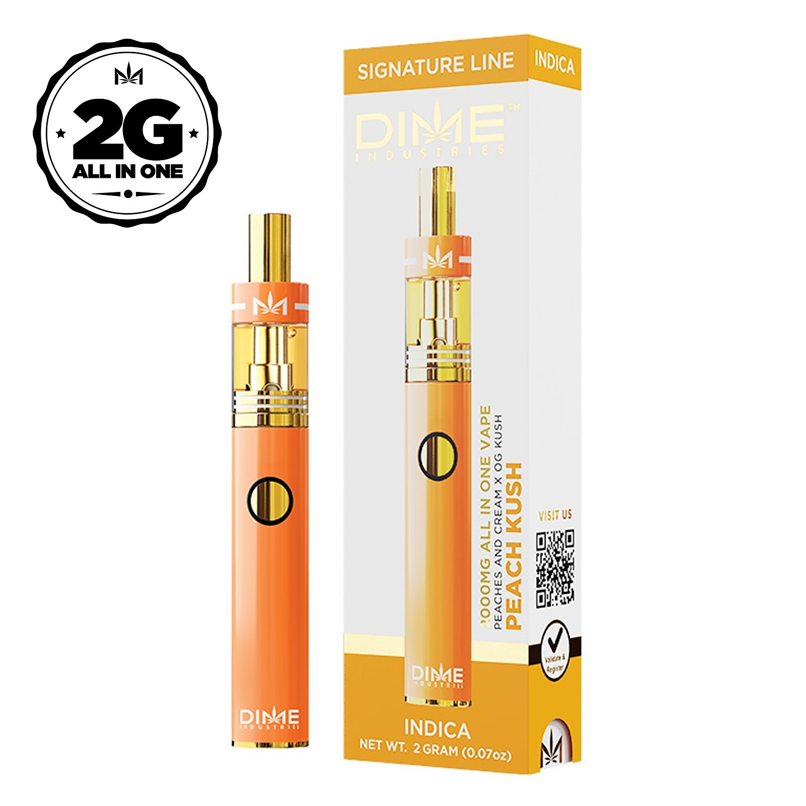 Dime Industries: Peach Kush 2G All in One Device | Leafly