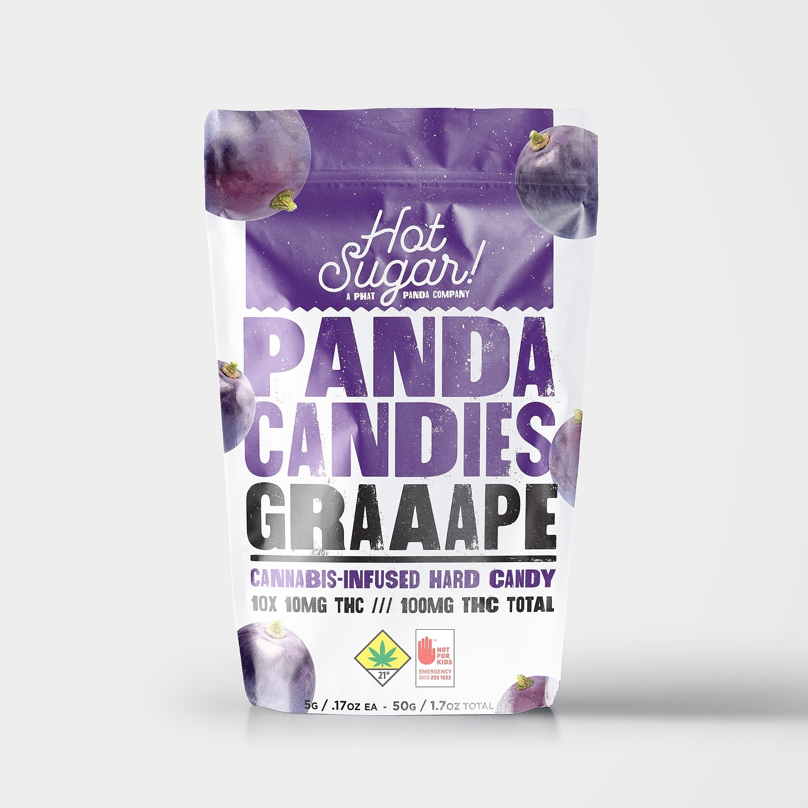 Hot Sugar! by Grow Op Farms: Grape Panda Candies 100mg 10-pack | Leafly