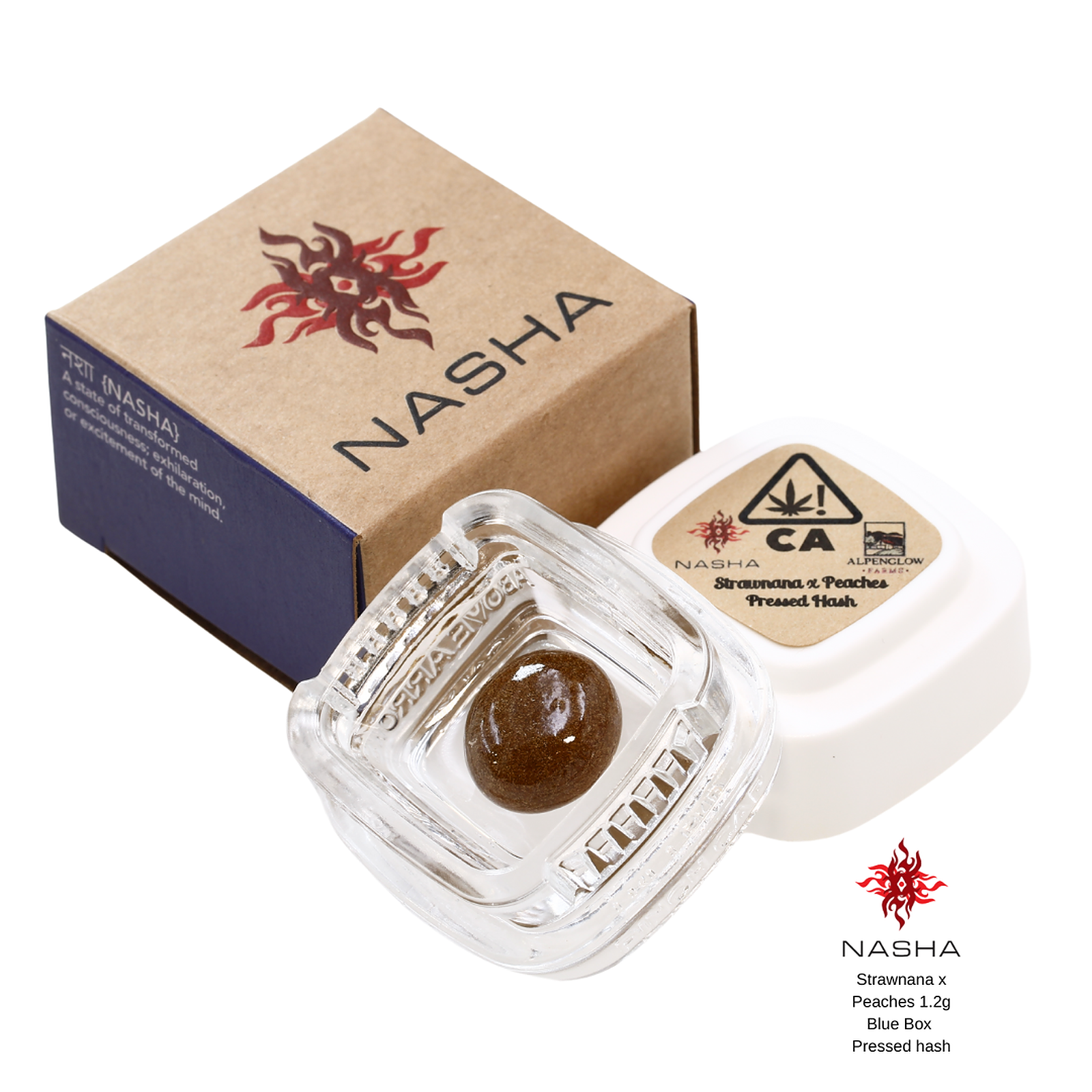 NASHA: Strawnana x Peaches 1.2g Blue Pressed Hash | Leafly