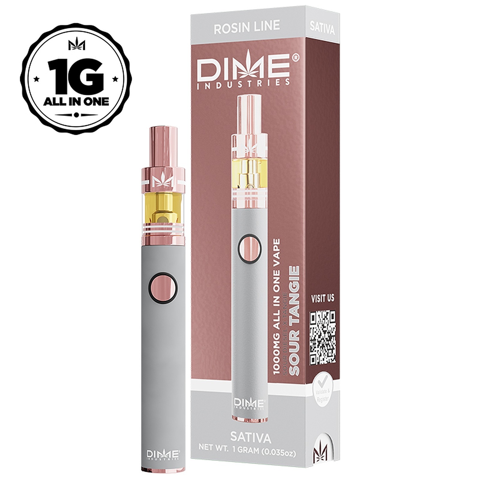 Dime Industries: Sour Tangie 1000mg Rosin All in One Device | Leafly