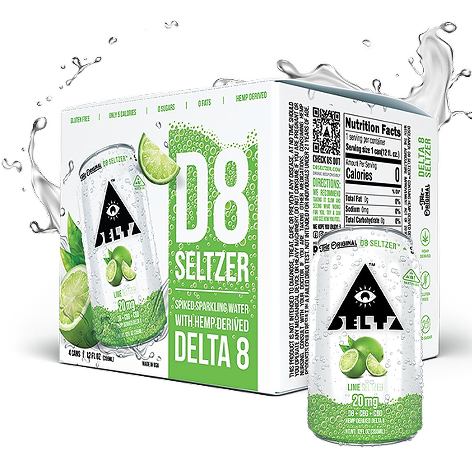 Delta Beverages D8 Seltzer ™ Delta 8 THC: The Original D8 Seltzer Lime ...