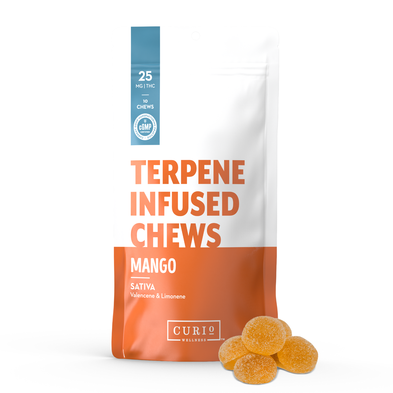 Curio Wellness: Terpene Infused Chews-Mango | 250mg | 10pk | Leafly