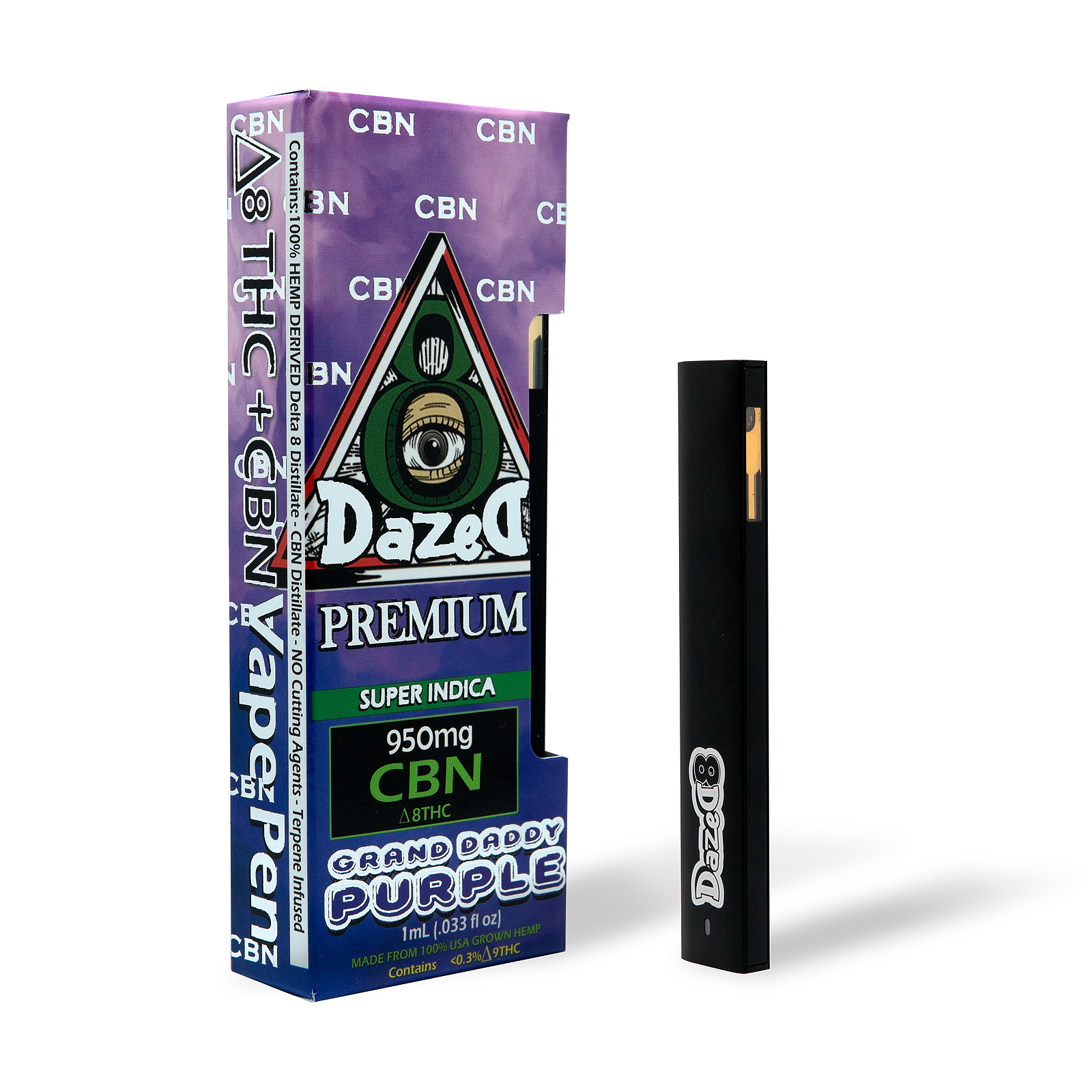 DazeD8: Granddaddy Purple Delta 8 THC & CBN Disposable Vape — 1 Gram ...