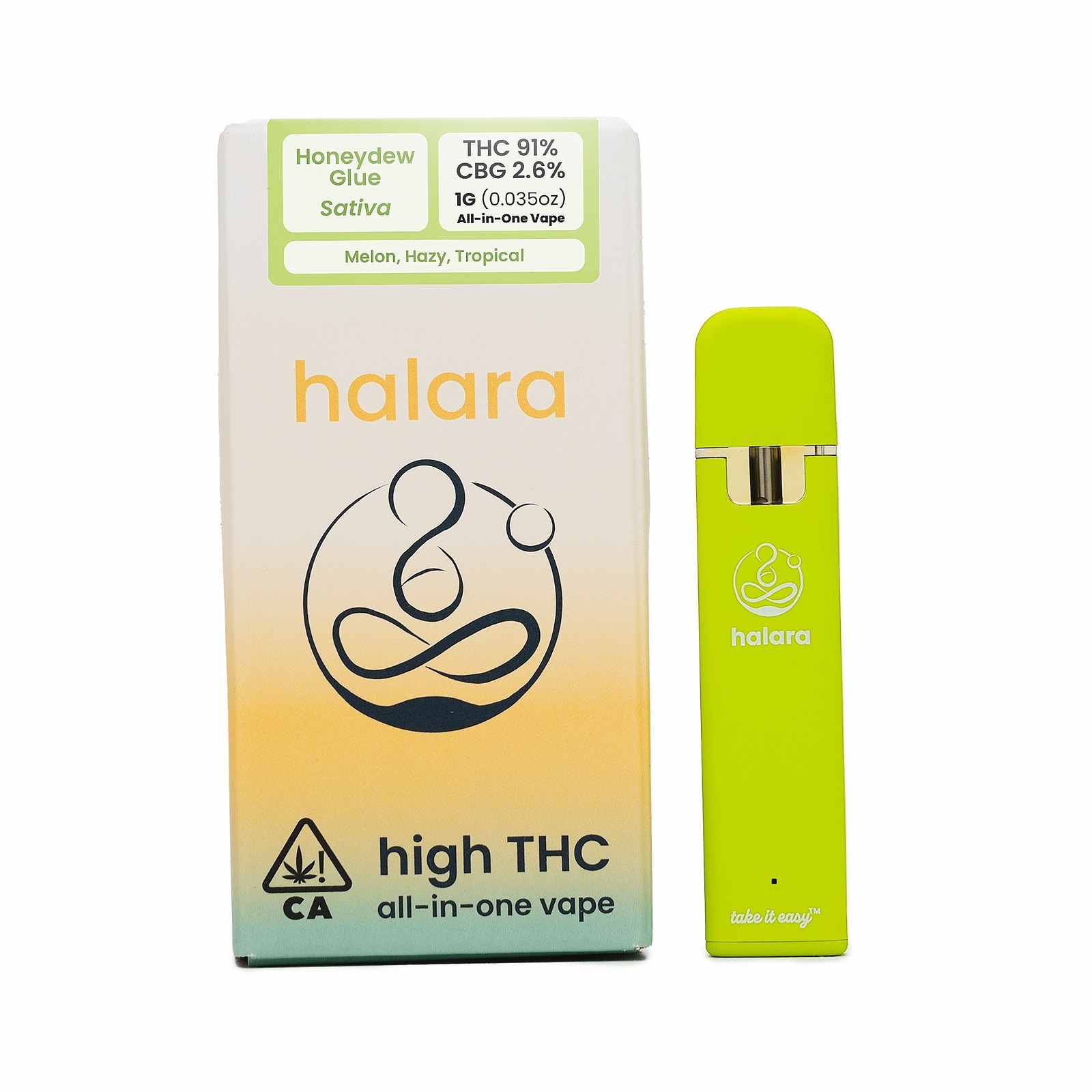 Halara: High THC All-in-One - Honeydew Glue 1G | Leafly