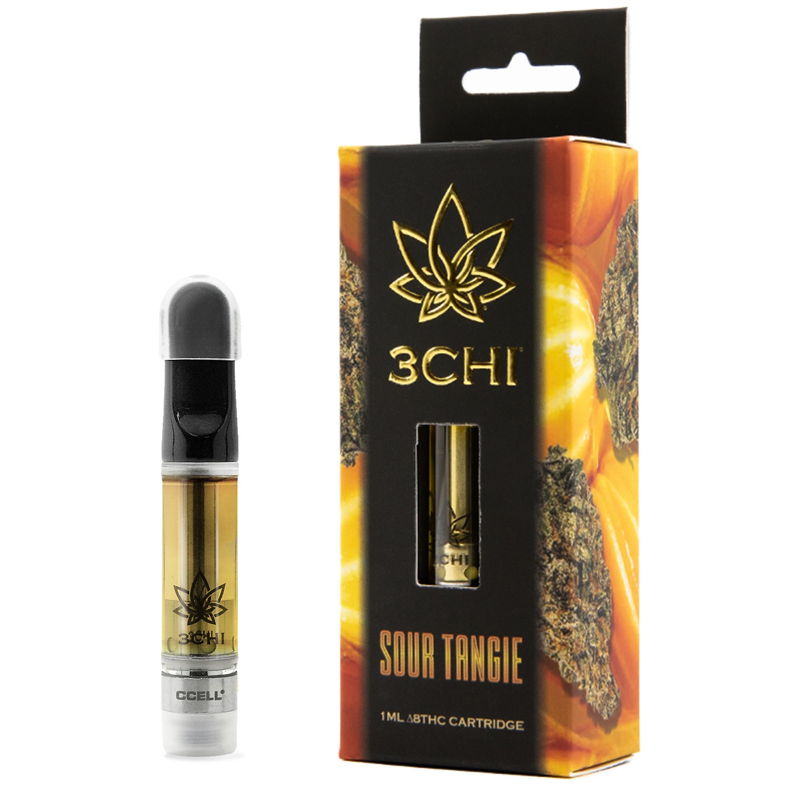 3CHI: Delta 8 THC Vape Cartridge - Sour Tangie (CDT) - 1ml | Leafly