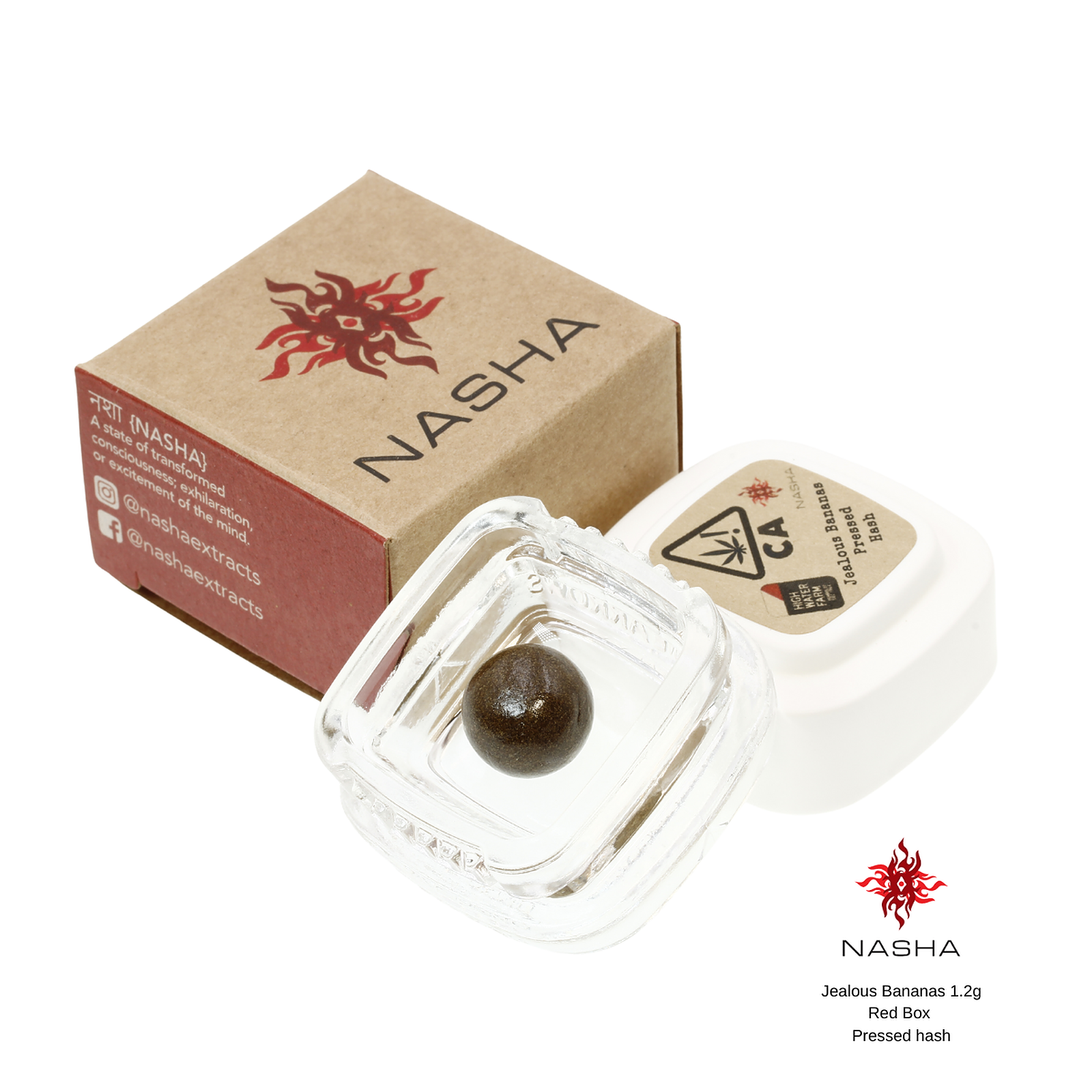 NASHA: Jealous Bananas 1.2g Red Pressed Hash (High Water Farms) | Leafly