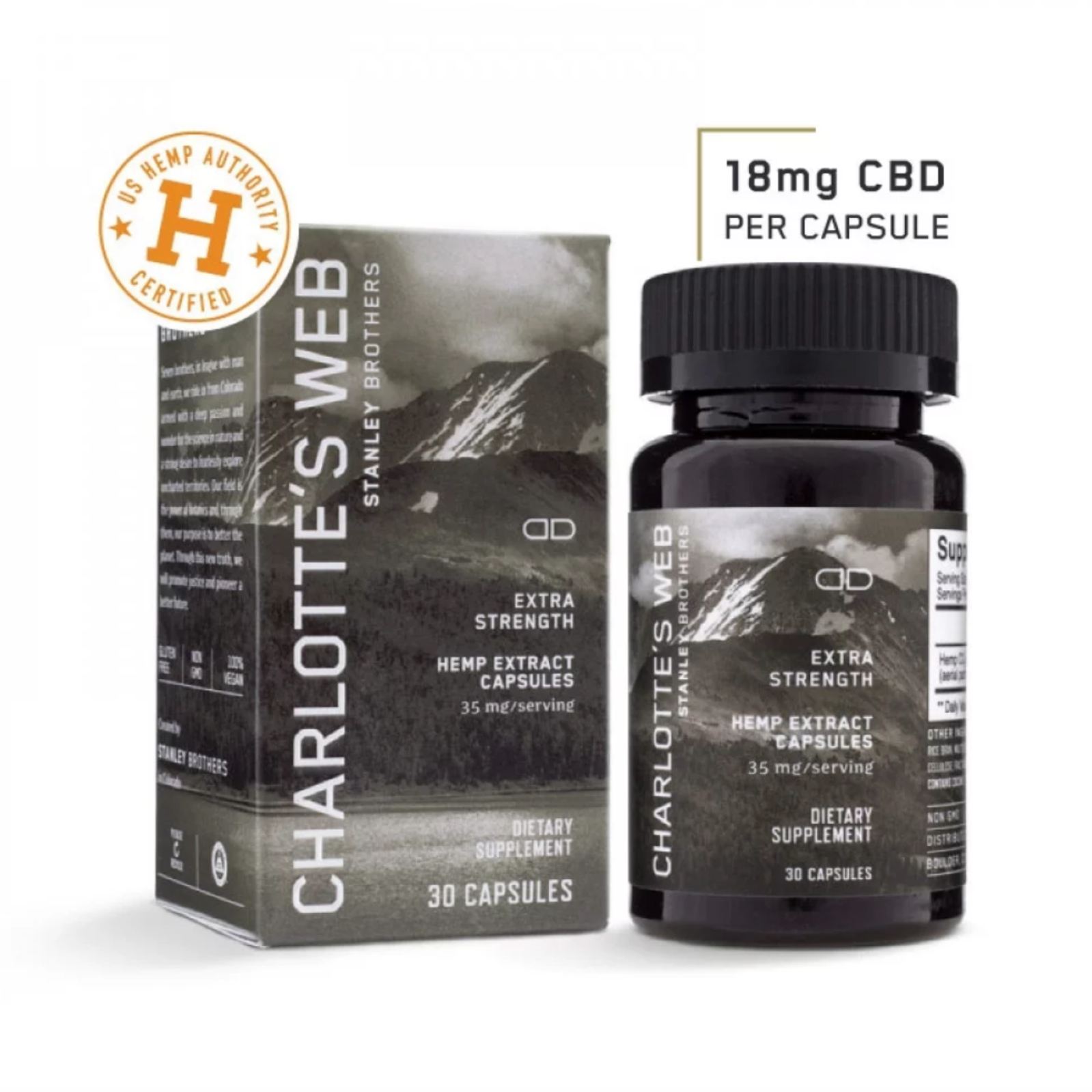 Charlotte's Web: Extra Strength CBD Capsules 18mg (30 Count) | Leafly