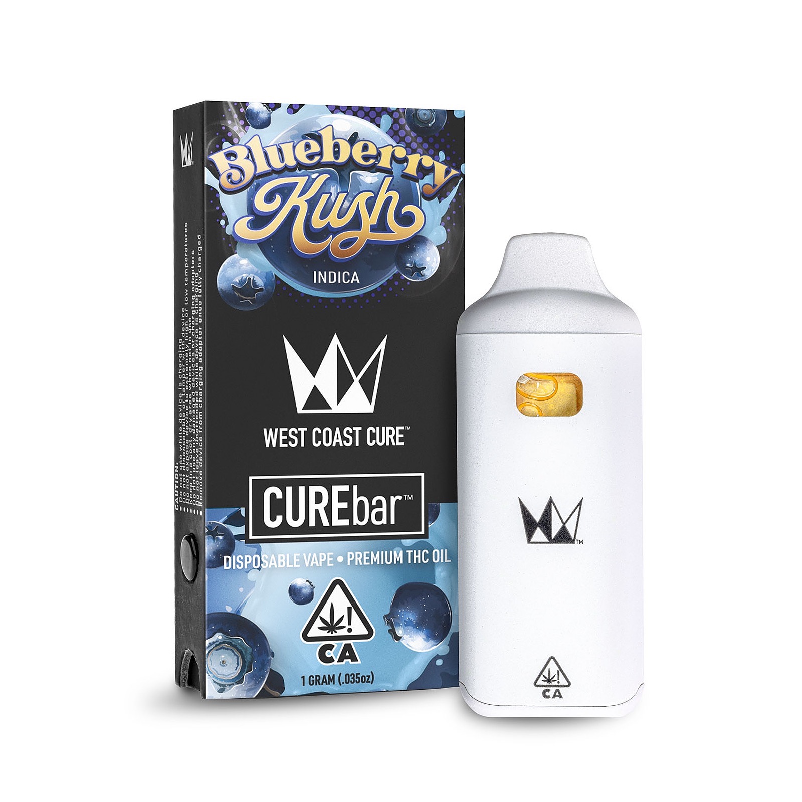 West Coast Cure: Blueberry Kush Disposable CUREbar - 1G | Leafly