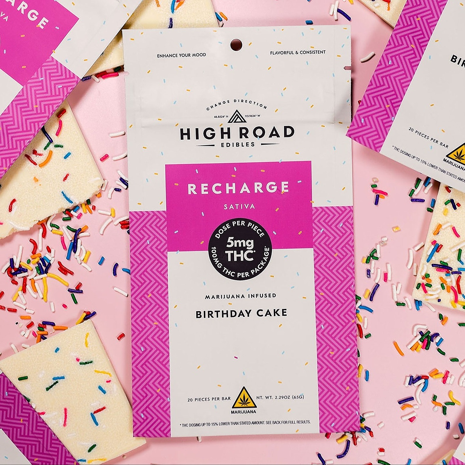 High Road Edibles: Birthday Cake Sprinkles Recharge White Chocolate Bar ...