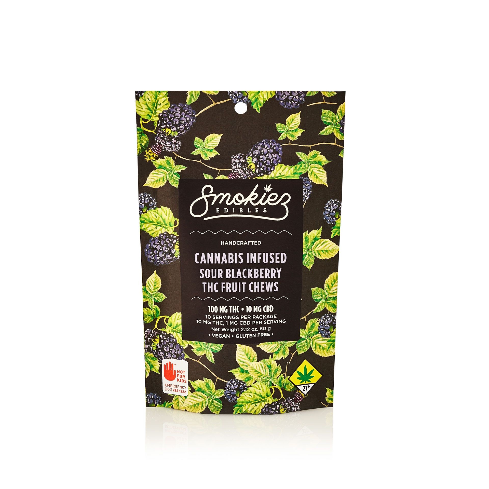 Smokiez Edibles: Sour Blackberry Fruit Chews, 100 mg THC - WA | Leafly