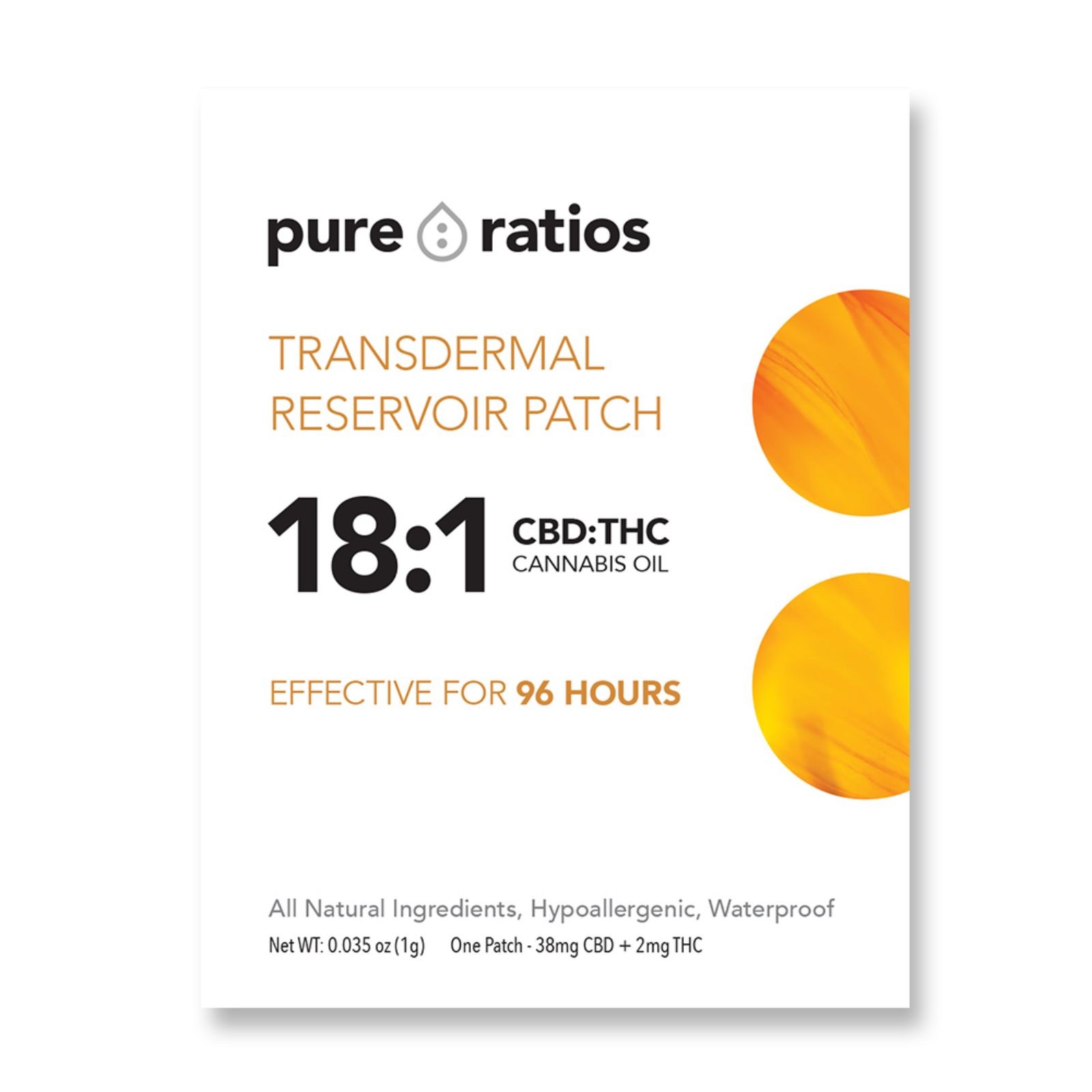 Pure Ratios: 18:1 CBD:THC Transdermal Reservoir Patch | Leafly