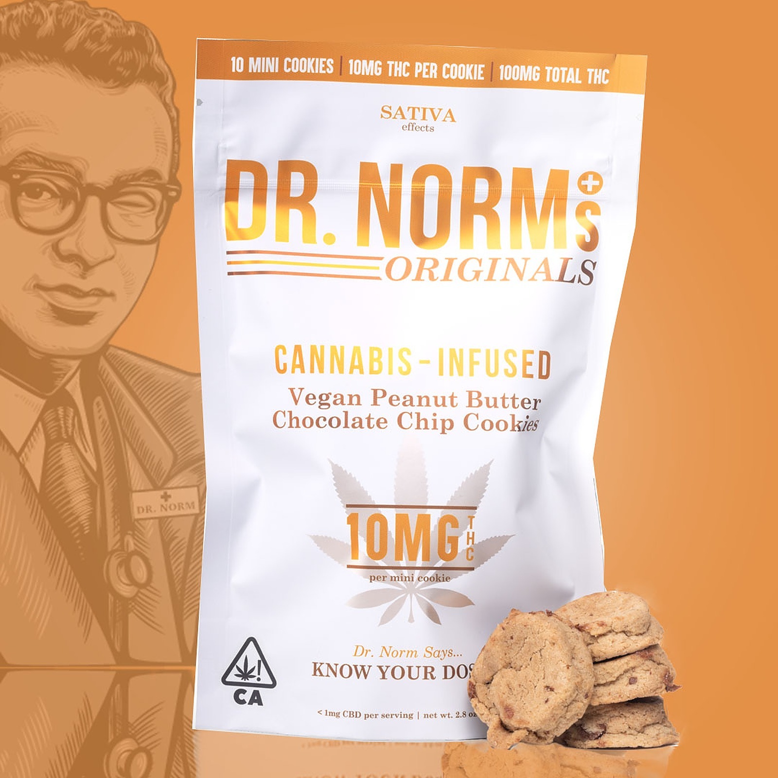 Dr. Norm's: Vegan Peanut Butter Chocolate Chip 10mg Cookies | Leafly