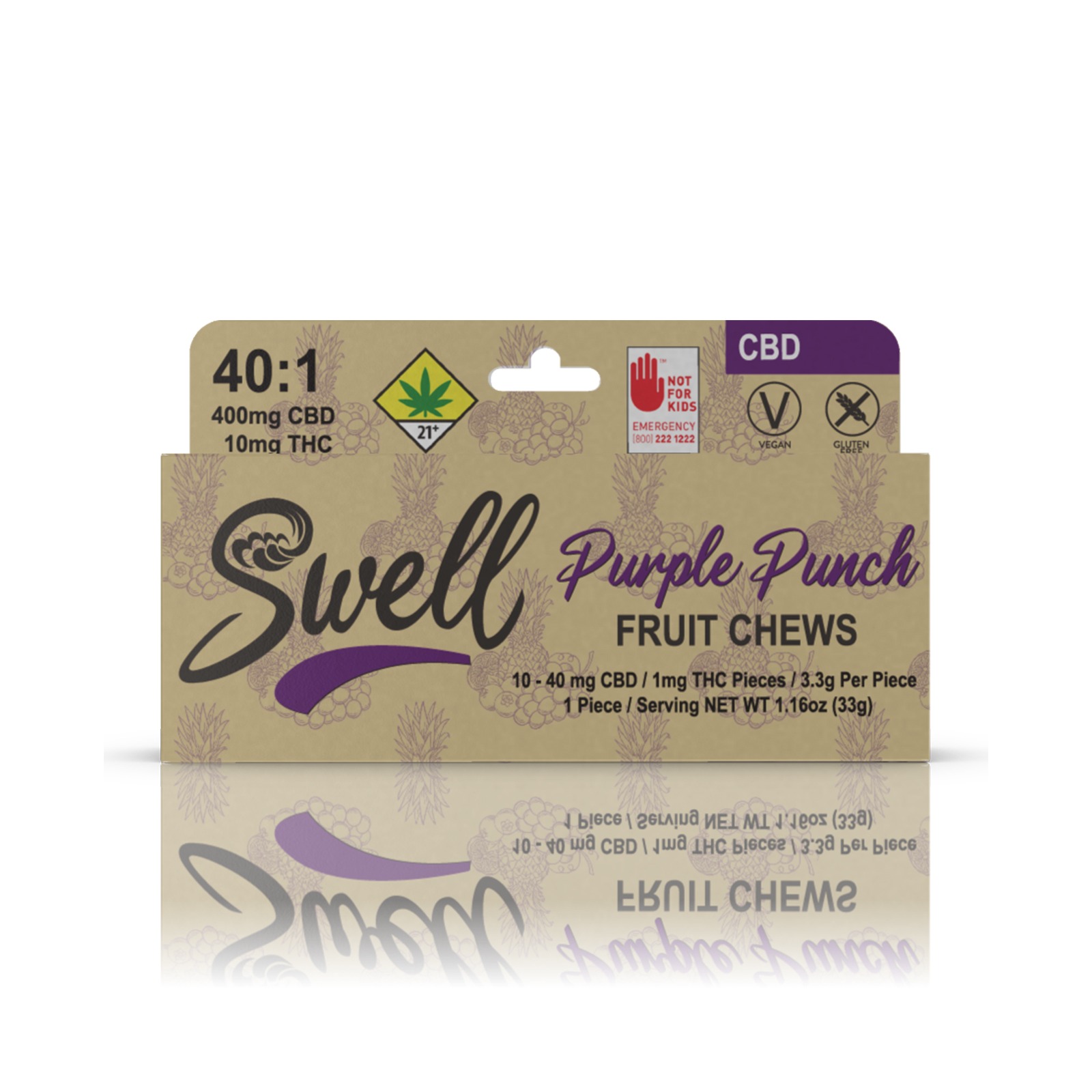 Swell Cannabis: 40:1 CBD Purple Punch Fruit Chews 410mg 10-pack | Leafly