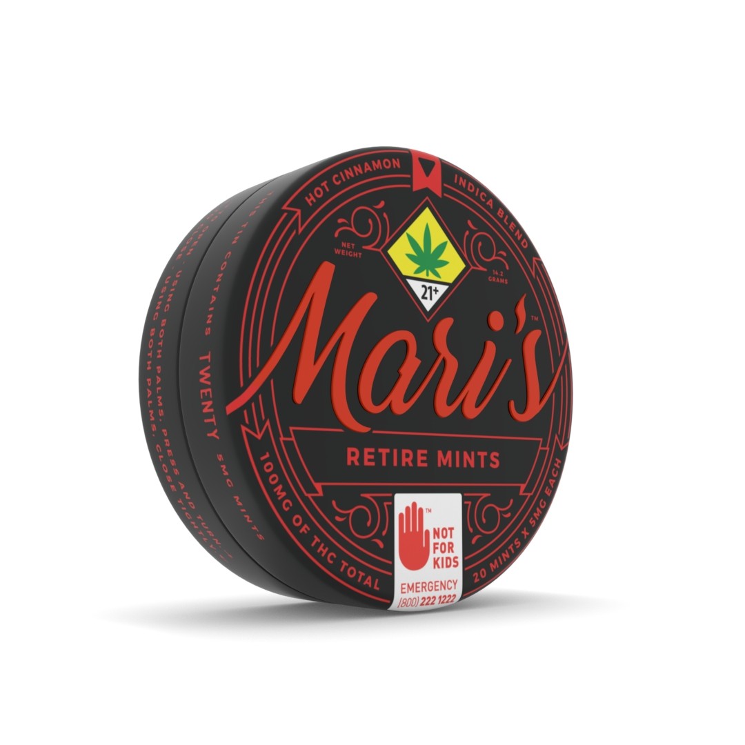 Mari's Mints: Indica Retire Mint Hot Cinnamon 100mg 20-pack | Leafly
