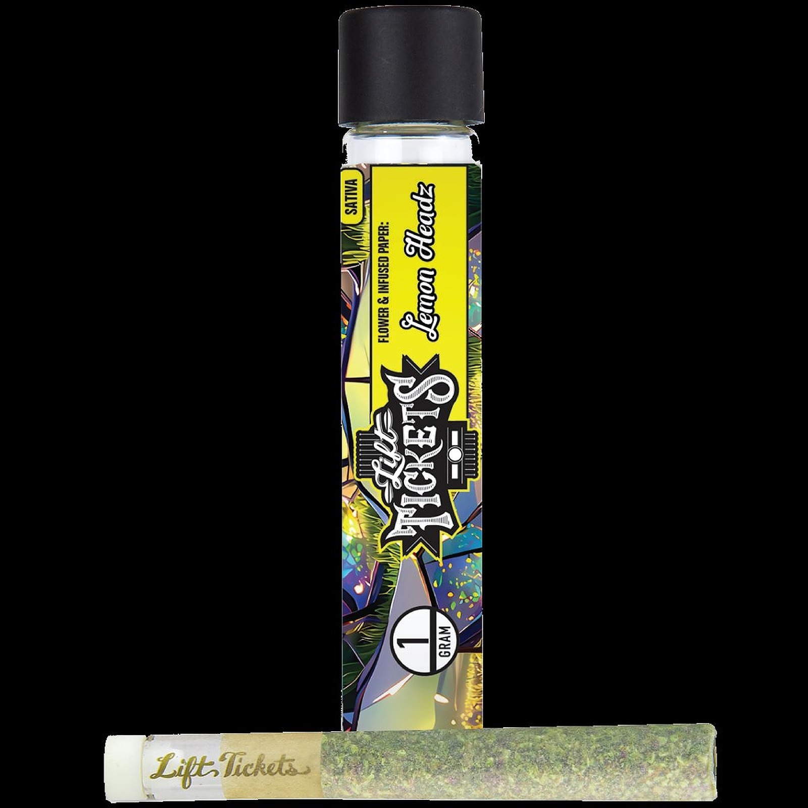 Lift Tickets: Lemon Headz - Glass Tip Infused Pre-Roll 1g - Sativa | Leafly