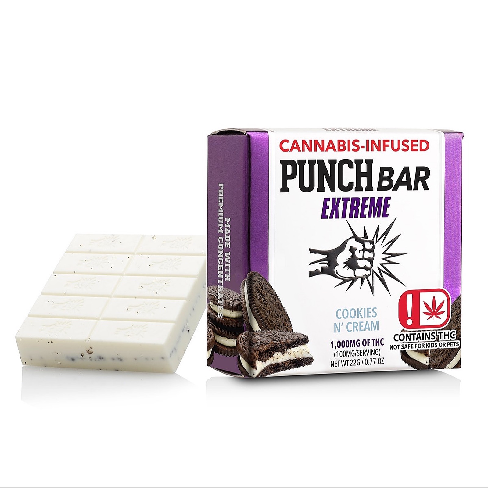 Punch: Cookies N' Cream Extreme OK 1000MG PunchBar | Leafly