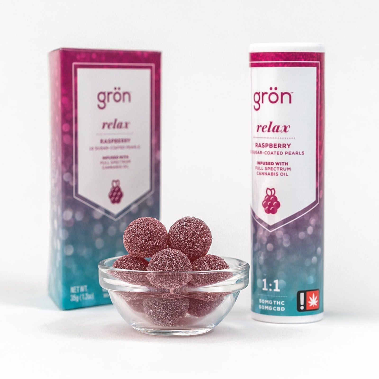 Grön: Grön 1:1 Raspberry Pearls - CBD/THC | Leafly