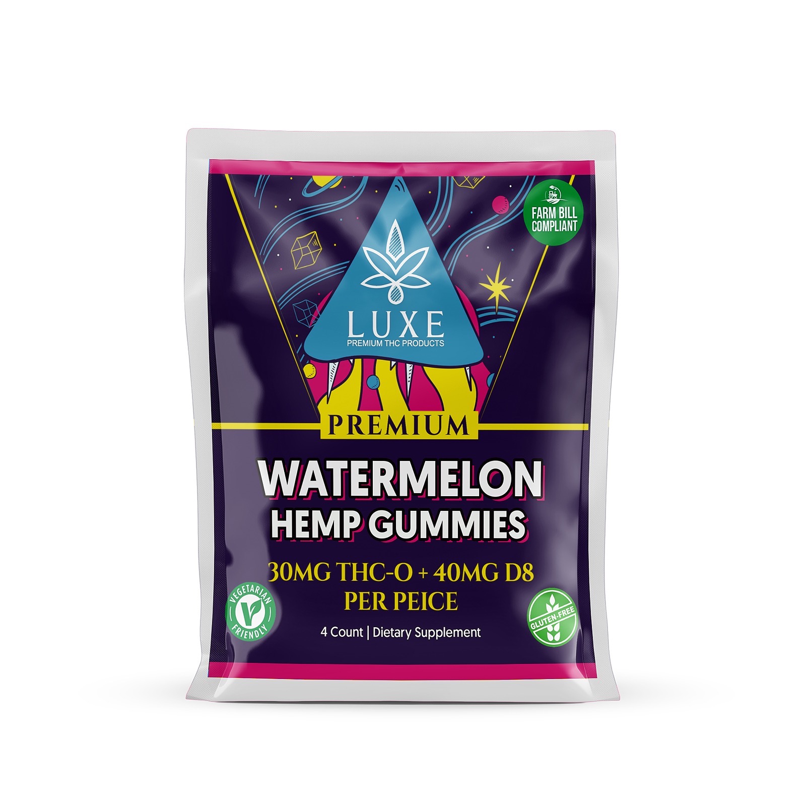 Luxe THC | 25% OFF with code LEAFLY: THC-O Gummy Sample Pack | 4 Count | Leafly