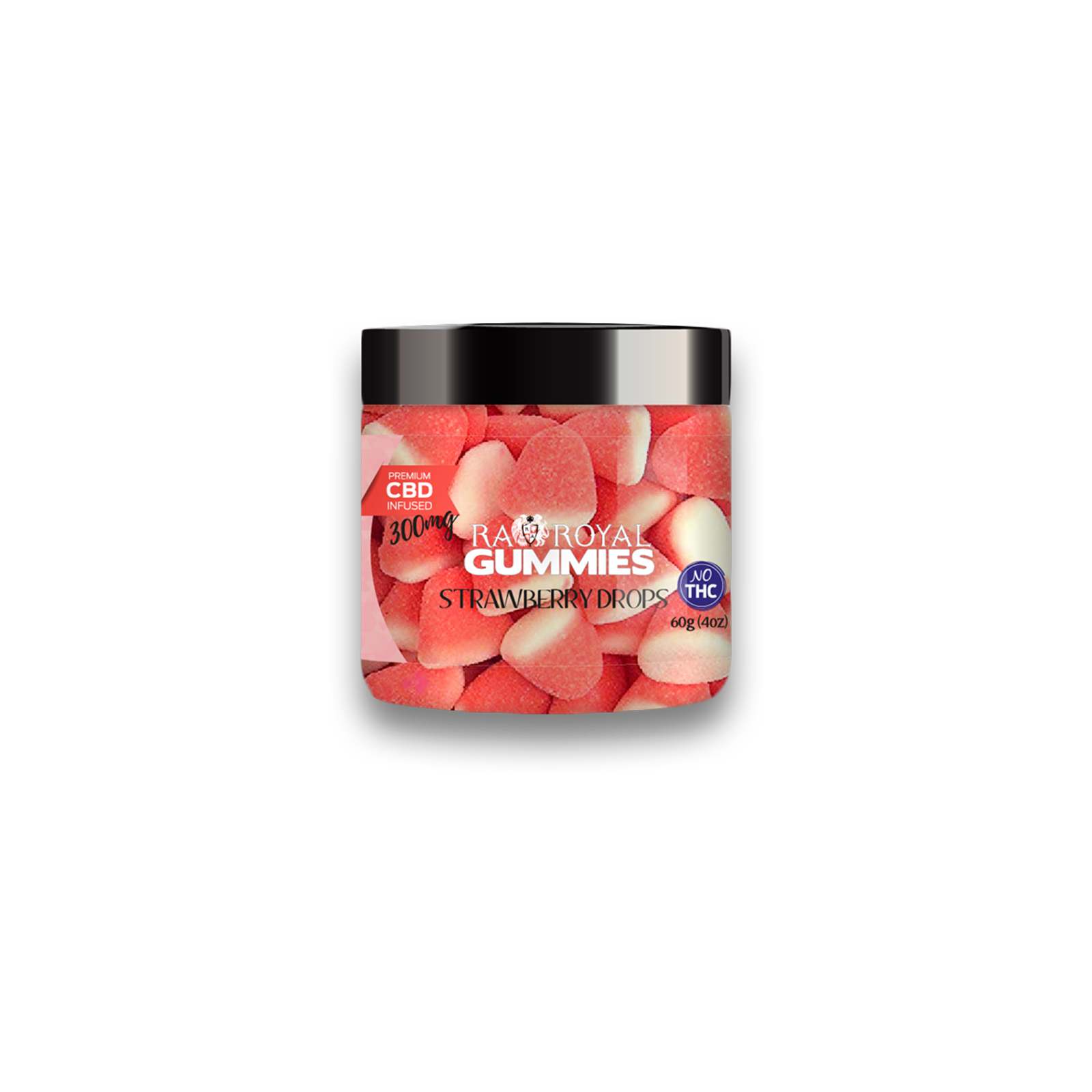 RA Royal: R.A. Royal Gummies: CBD Strawberry Drop Gummy Jar (300 MG ...