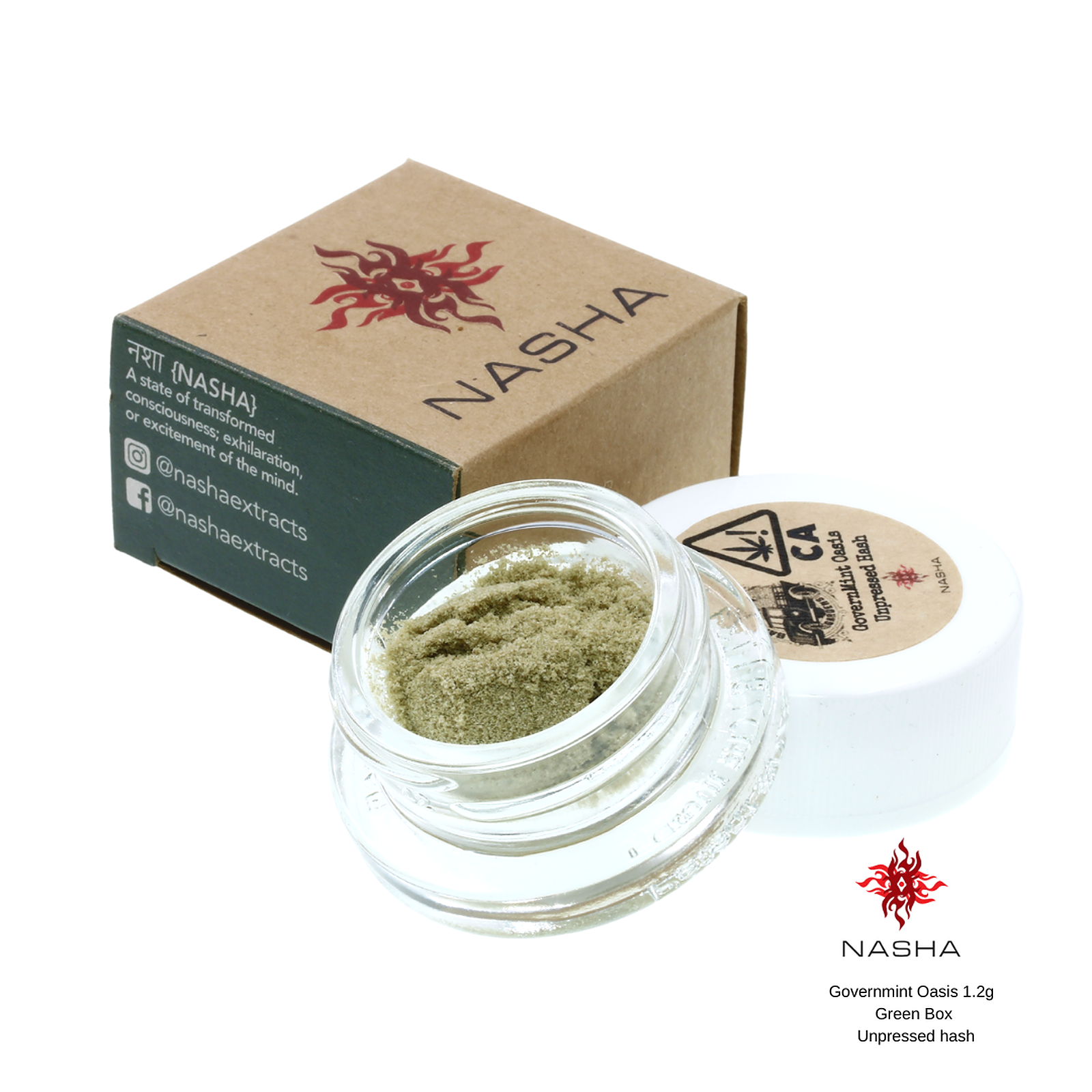 NASHA: Governmint Oasis 1.2g Green Unpressed Hash (Bandwagon Gardens) | Leafly