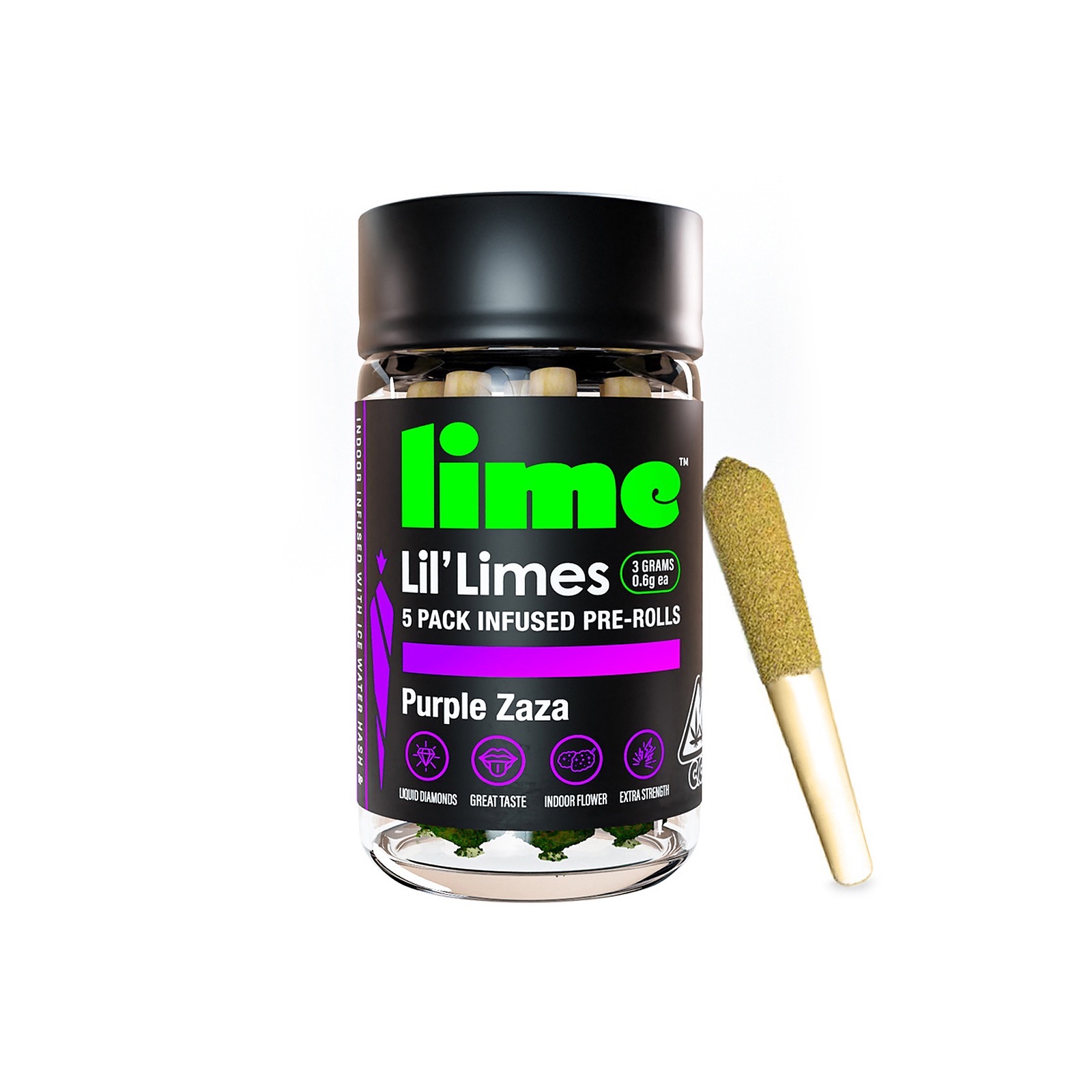 Lime: Diamond & Hash Infused Lil' Limes (.6g x 5 Mini Pre Rolls ...