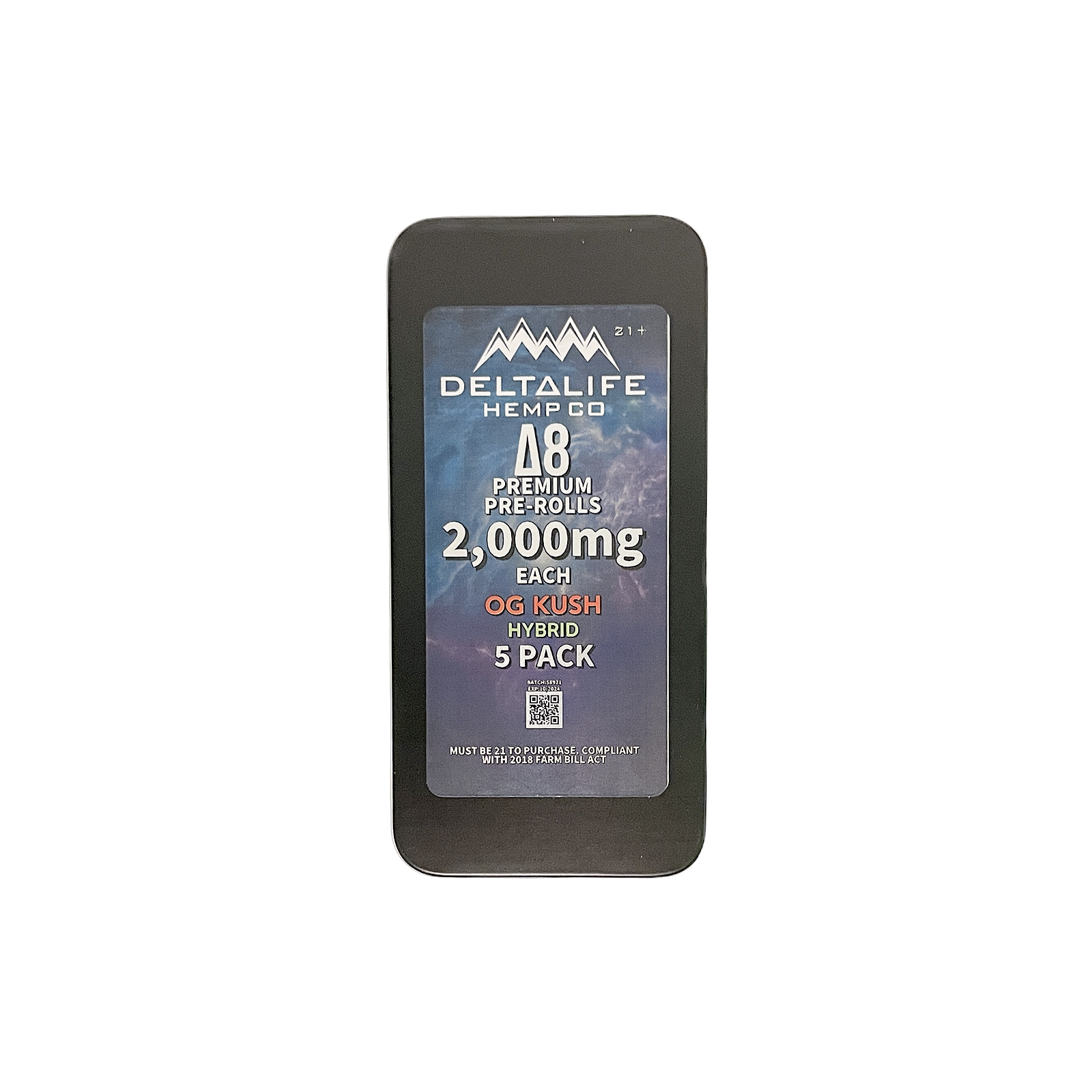 Delta Life Hemp: Delta 8 Pre-Rolls 2 Gram 5 Count OG KUSH Hybrid | Leafly