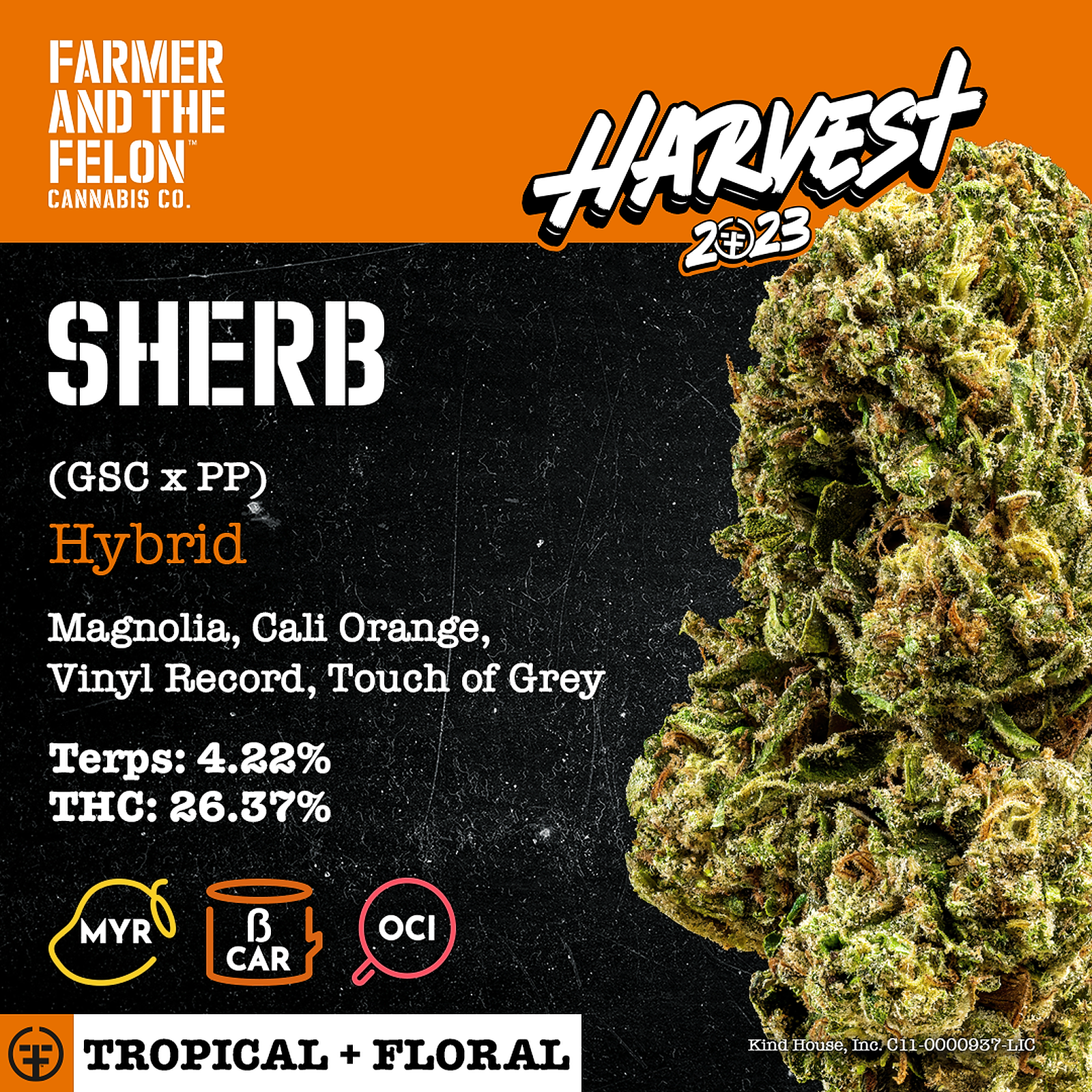 Farmer and the Felon: Farmer and the Felon | Flower Sherb 1/2oz | Leafly