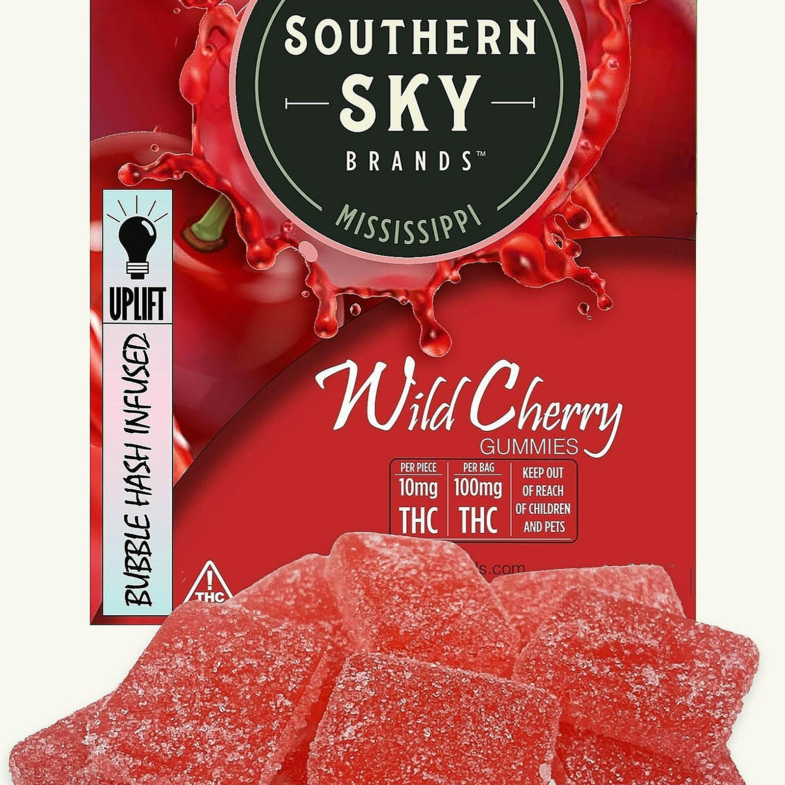 Southern Sky Brands: Cherry Bubble Hash Gummies (100mg THC) | Leafly