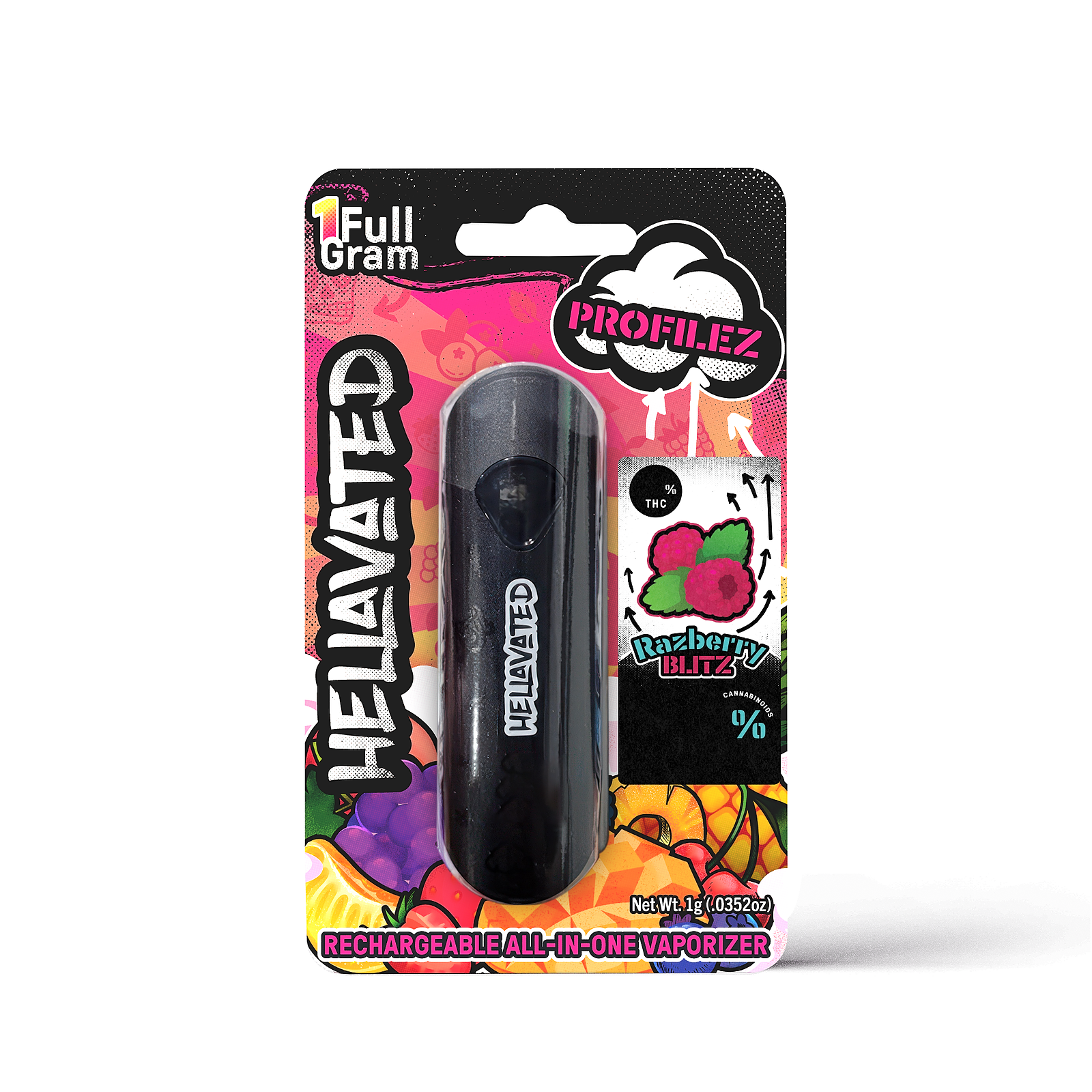 Hellavated: Razberry Blitz Profilez All In One 1g | Leafly