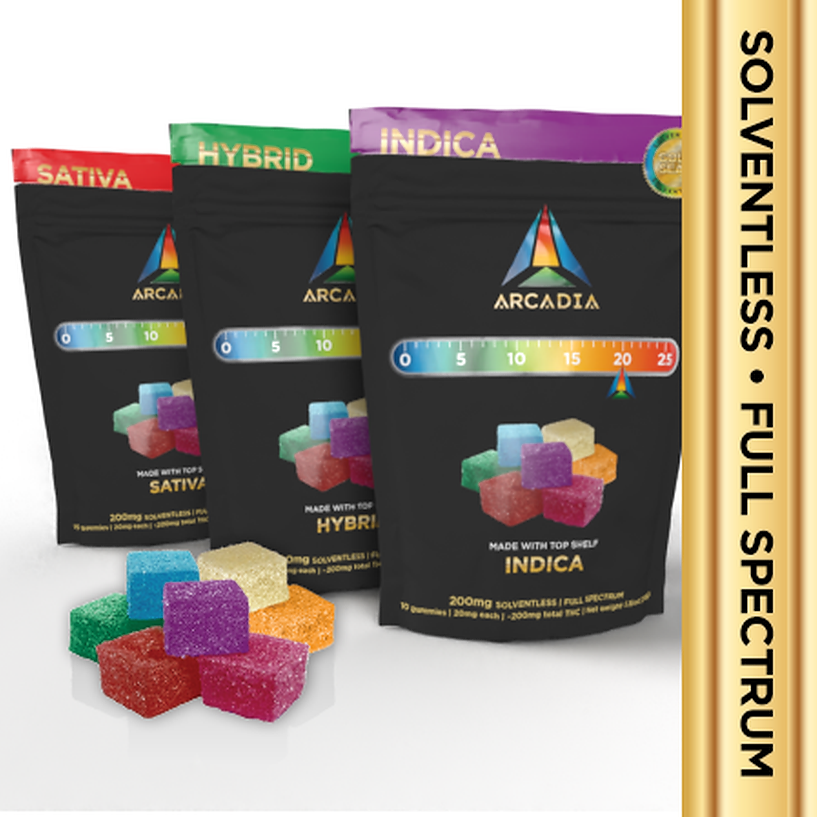Arcadia Brands: Solventless Hybrid Gummies 200mg | Leafly